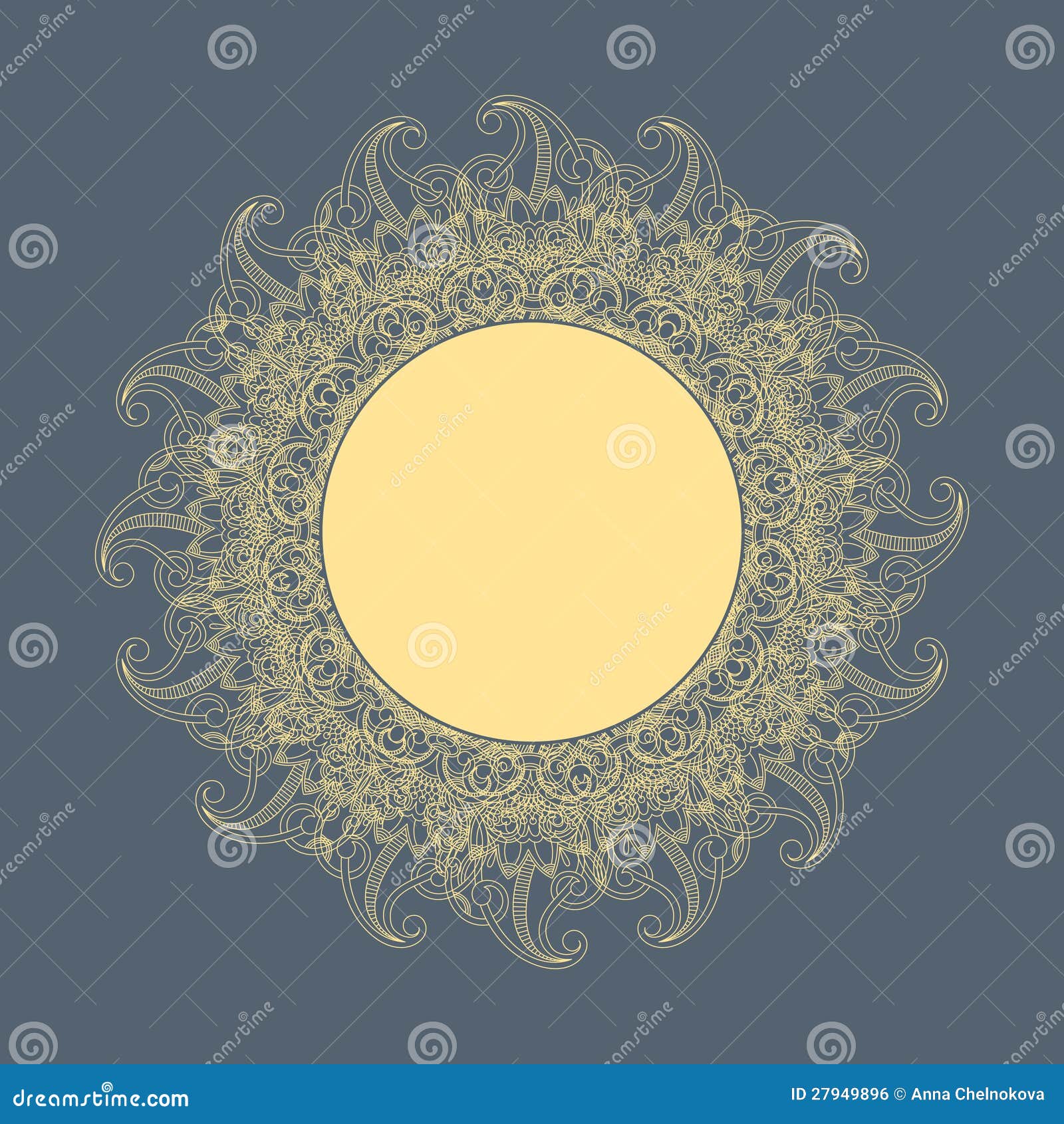 Vector Round Ornament (sun). Stock Vector - Illustration of ...