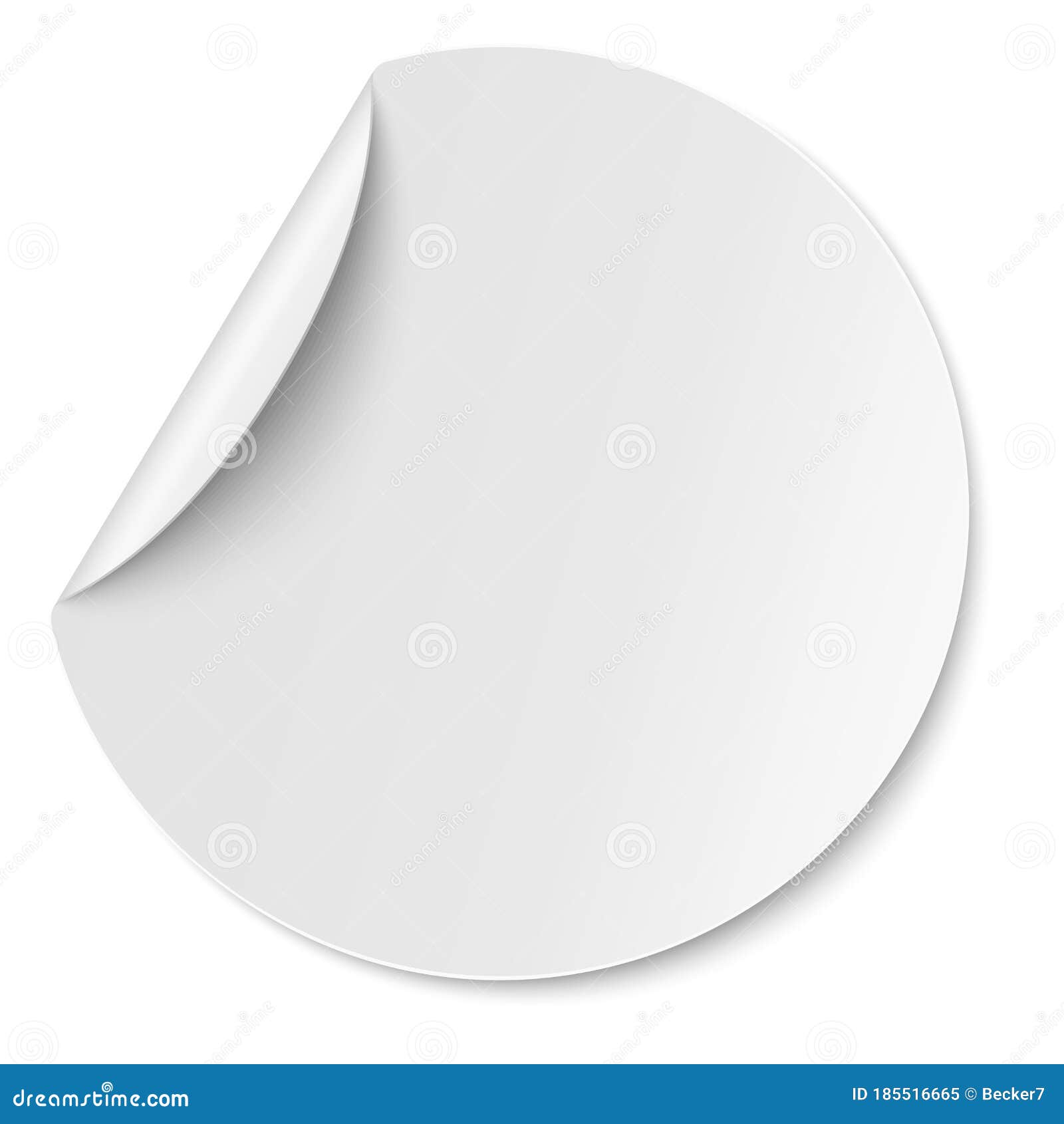 Vector Round Paper Sticker Placed on White Stock Vector - Illustration ...