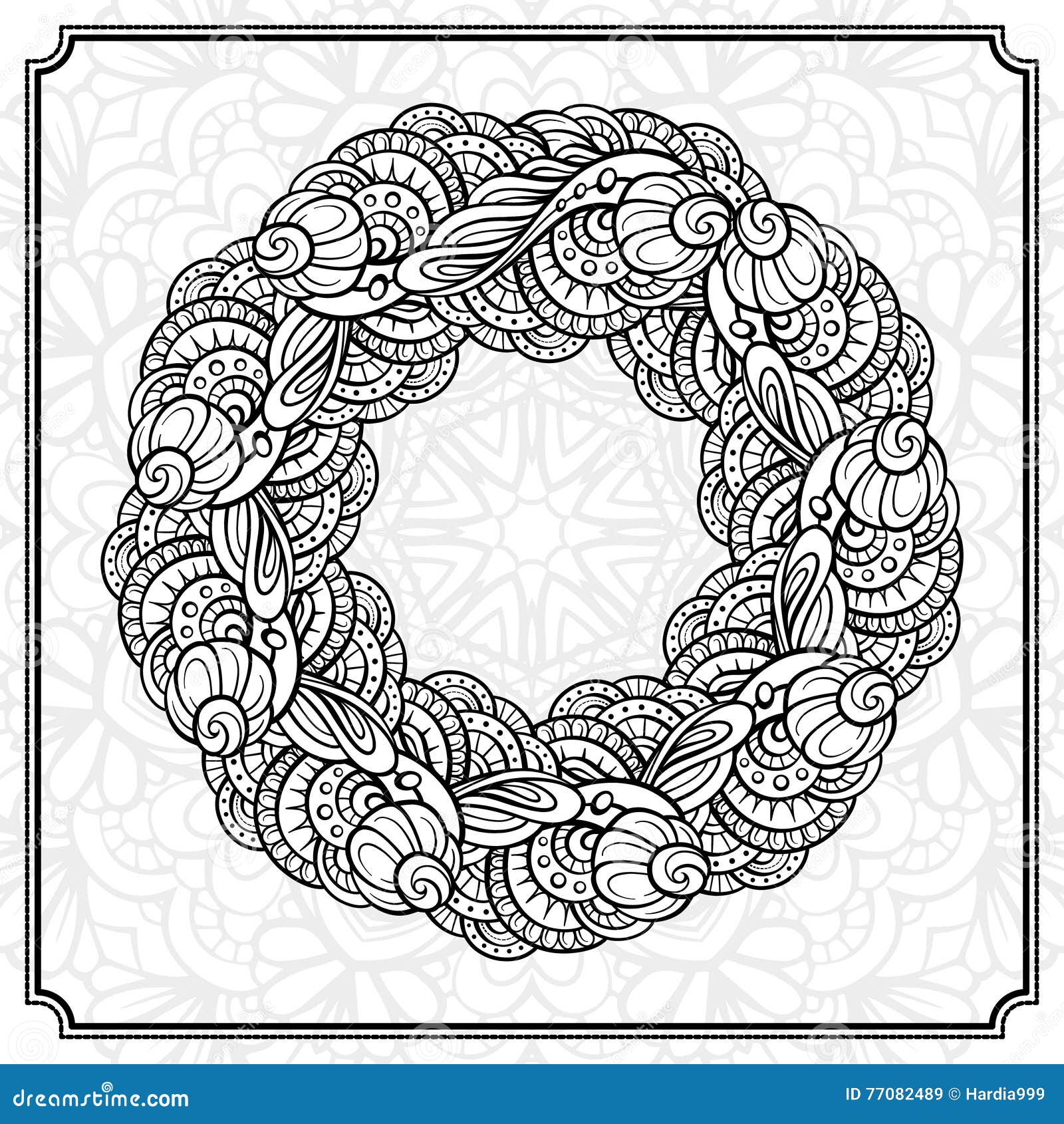 Vector round pattern frame stock vector. Illustration of black - 77082489