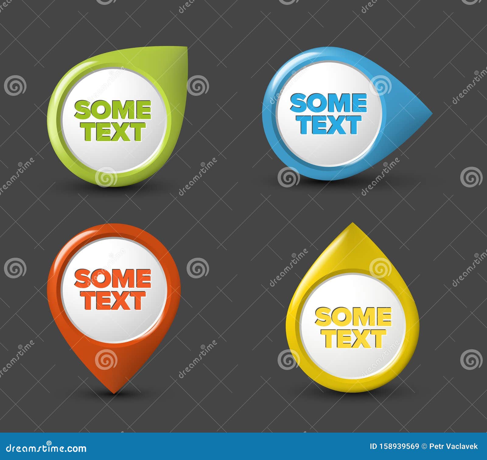 Vector Round Pointer Templates with Text Content Stock Vector ...