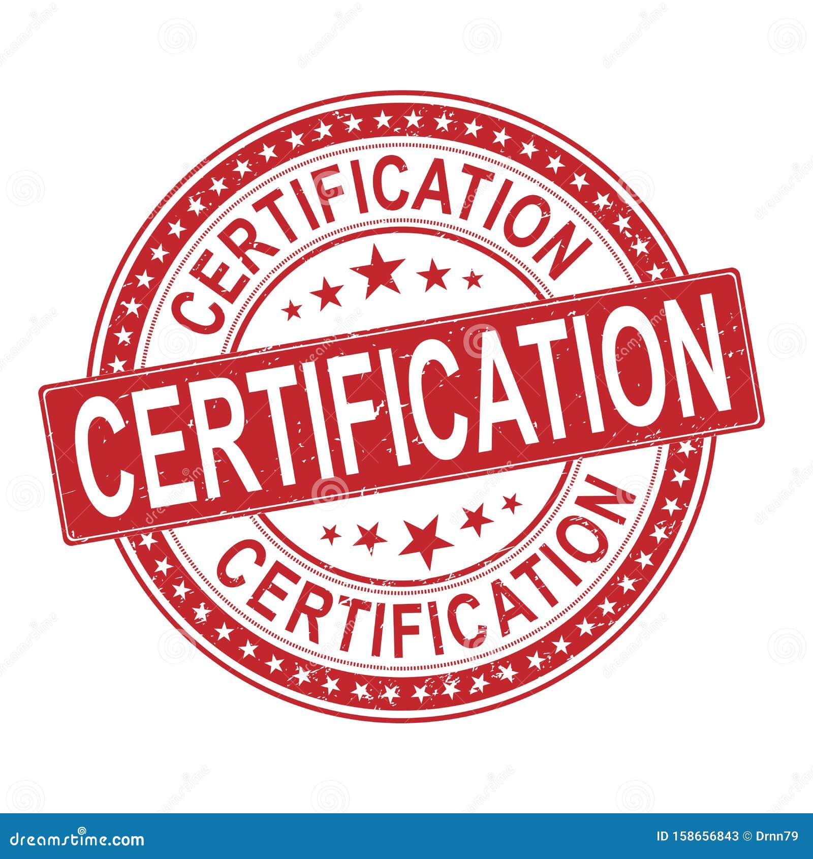 Vector Certification Round Red Rubber Stamp on White Stock Vector ...