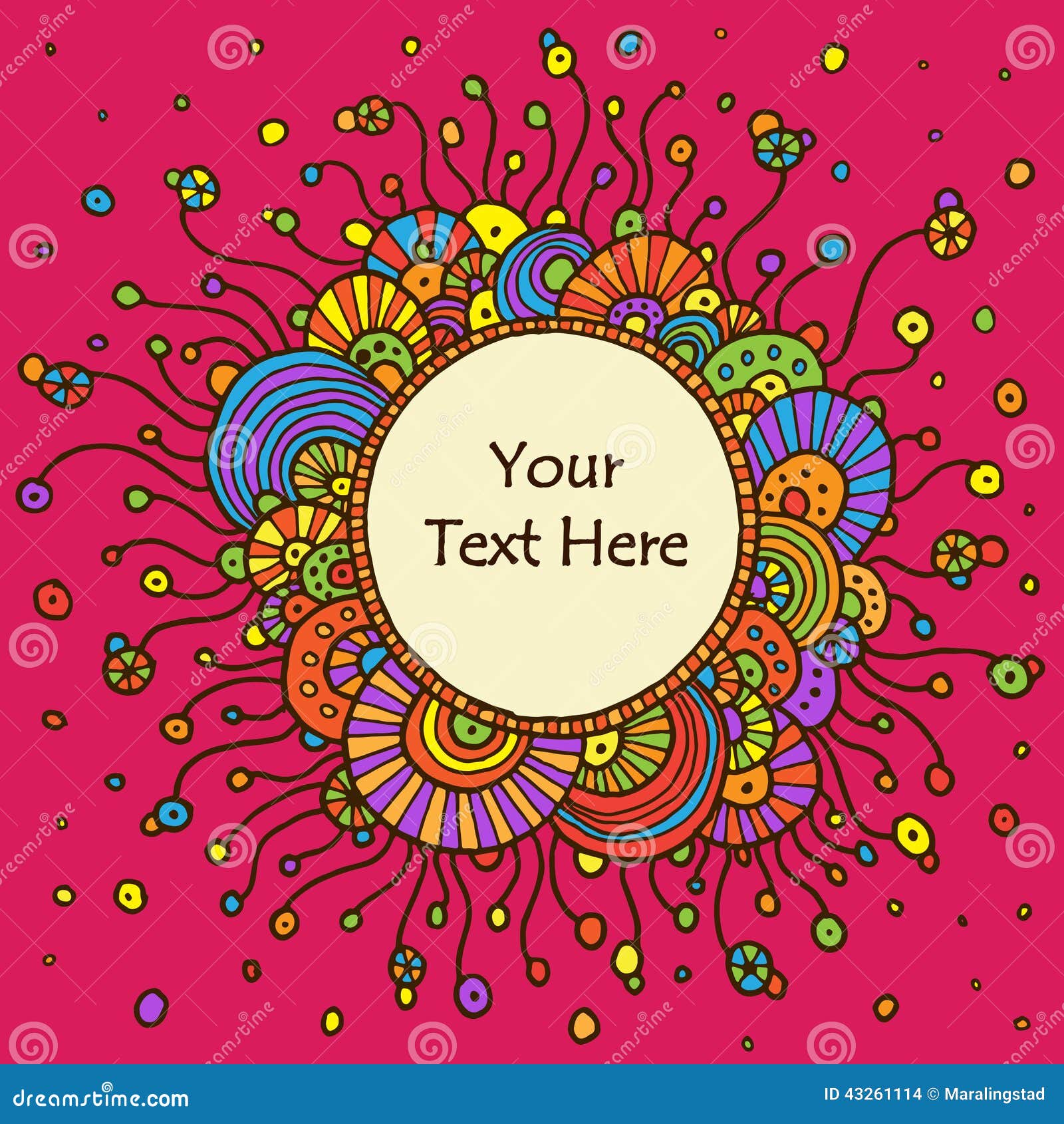 Vector Round Retro Ornament Stock Vector - Illustration of drawing ...