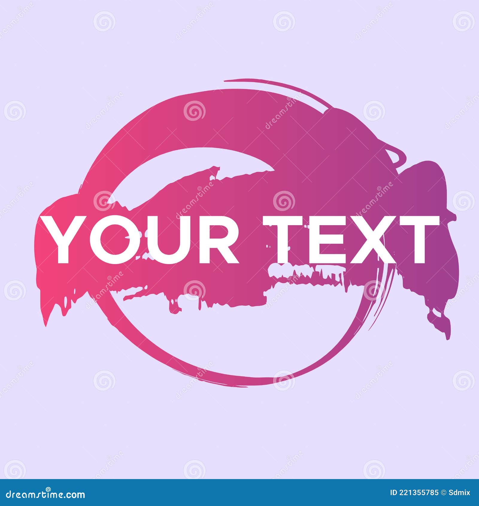 Vector Round Shape on Pink. Red Circle Stamp. Icon, Logo, Banner Design ...