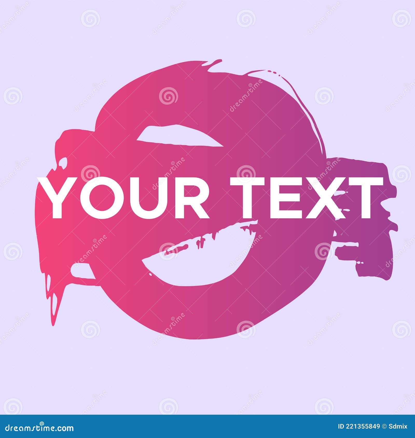 Vector Round Shape on Pink. Red Circle Stamp. Icon, Logo, Banner Design ...