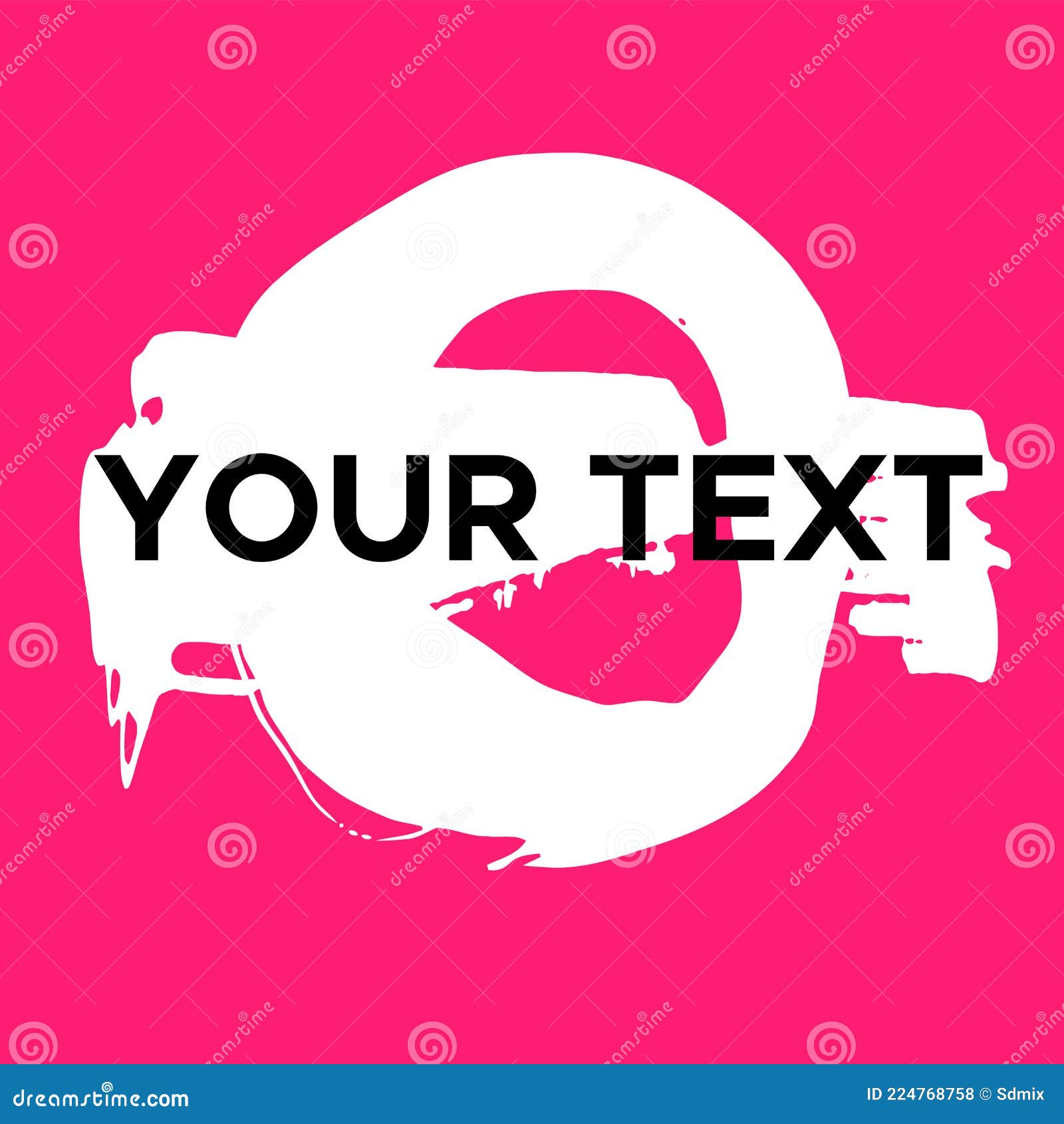 Vector Round Shape on Pink. White Circle Stamp. Icon, Logo, Banner ...