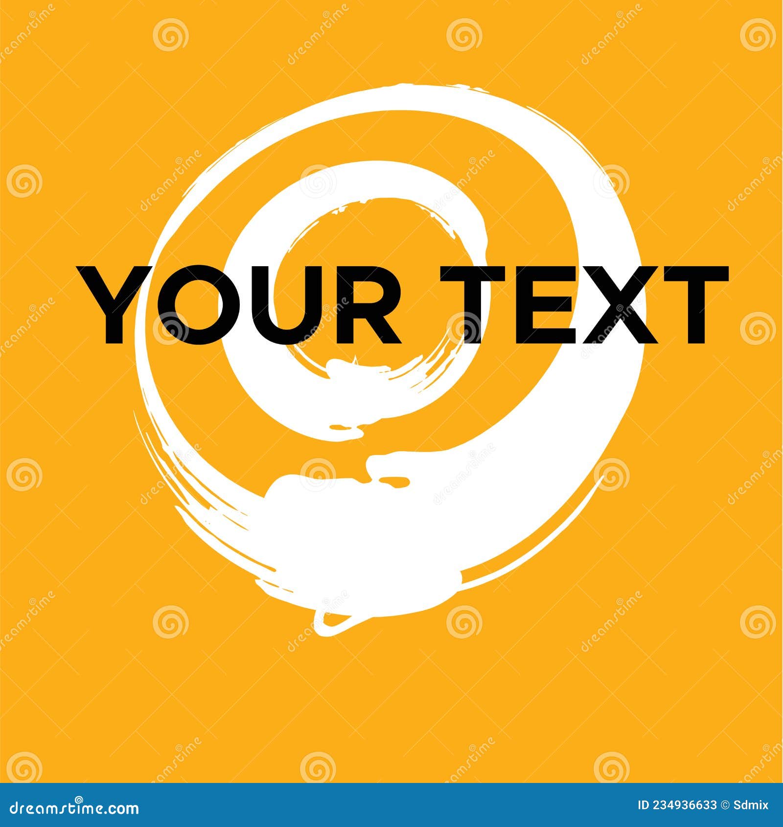 Vector Round Shape on Yellow. White Circle Stamp. Icon, Logo, Banner ...