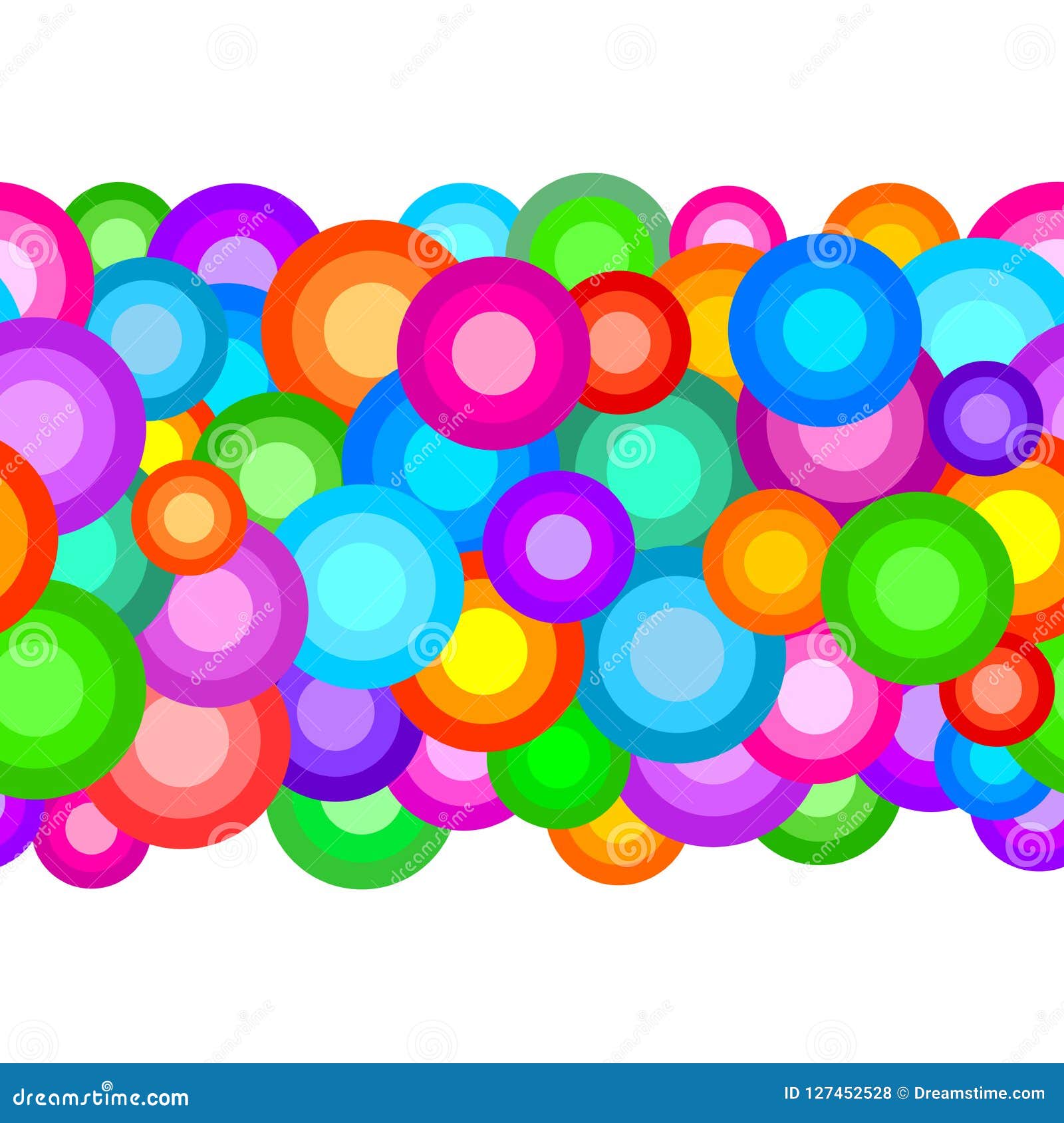 Vector Round Shapes Seamless Horizontal Pattern Stock Vector ...