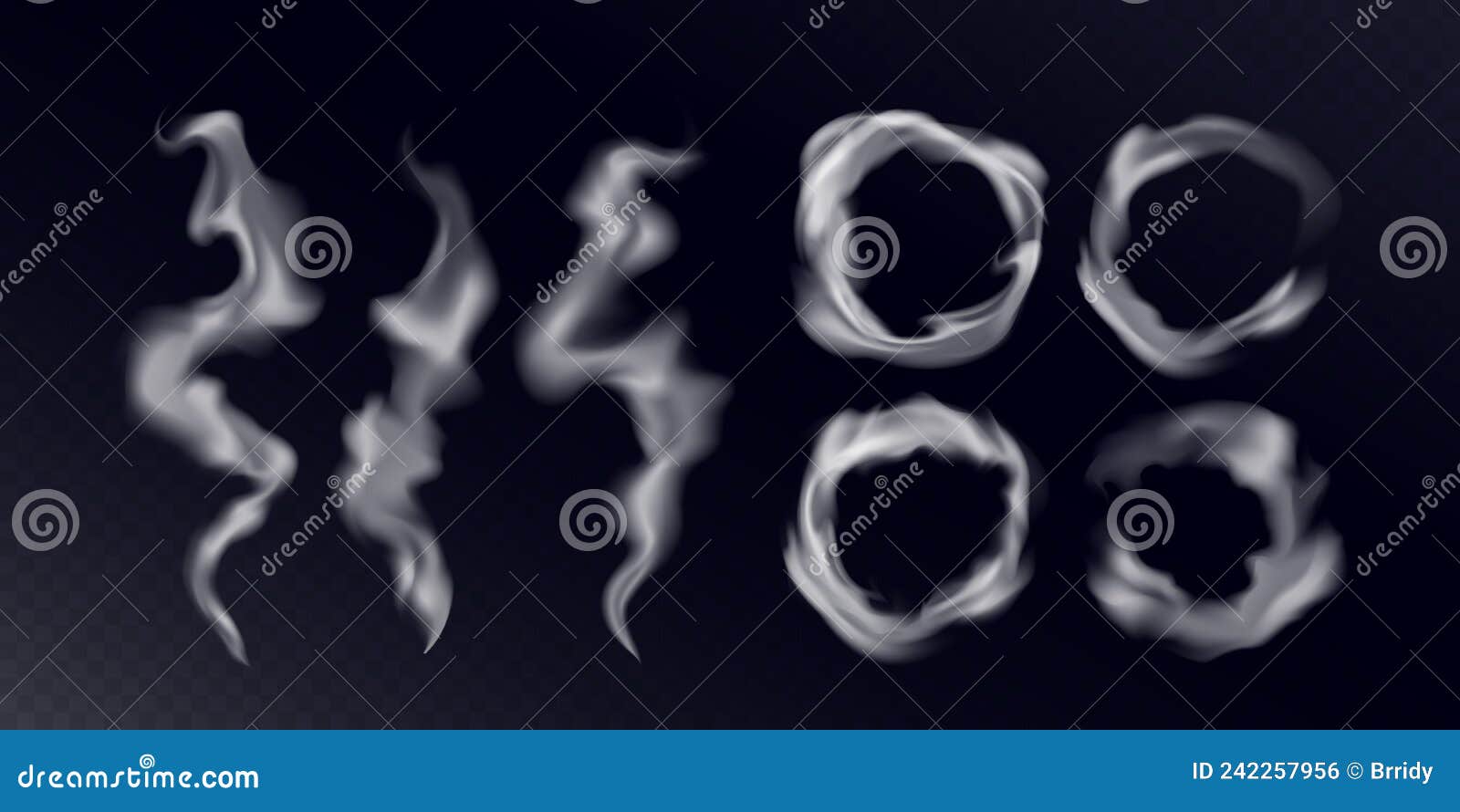 Vector Round Smoke Ring. Abstract Realistic Circle Smoke Texture Stock ...