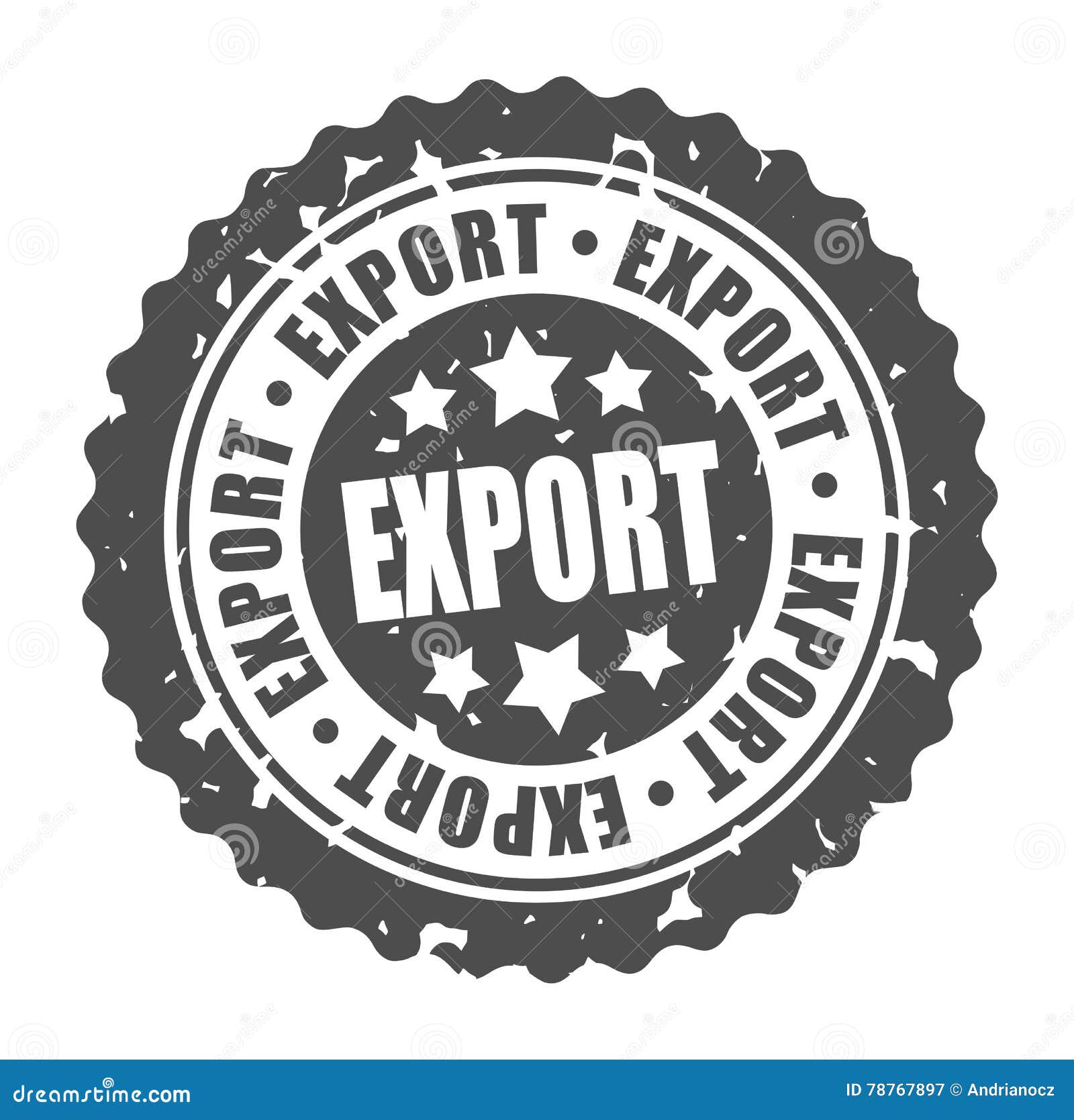Vector round stamp EXPORT stock illustration. Illustration of grunge ...