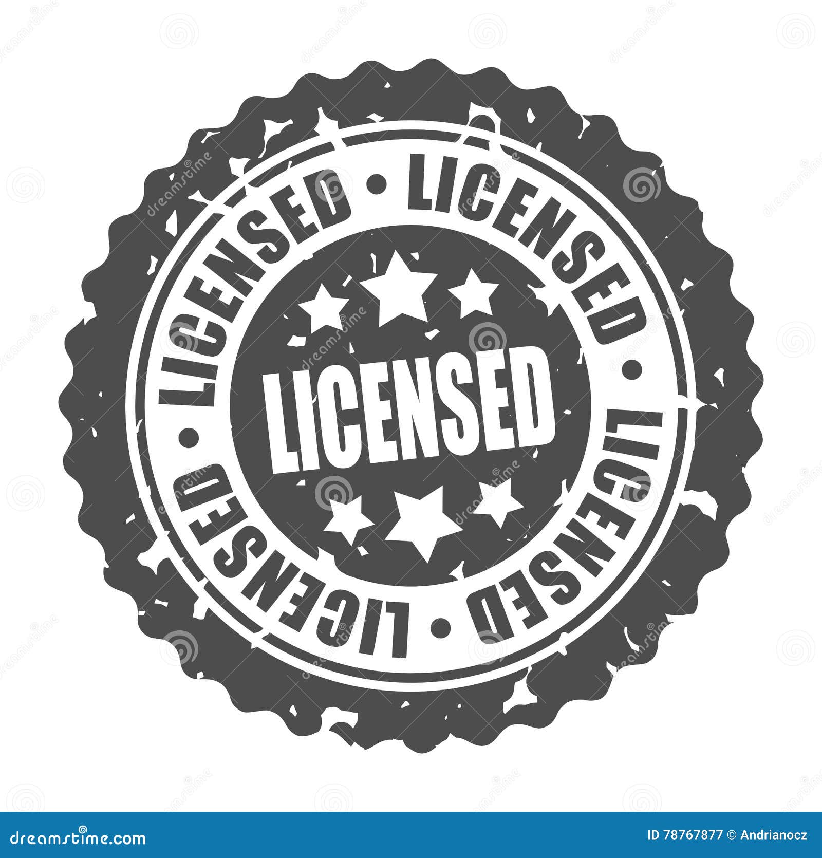 Vector Round Stamp LICENSED Stock Vector - Illustration of company ...
