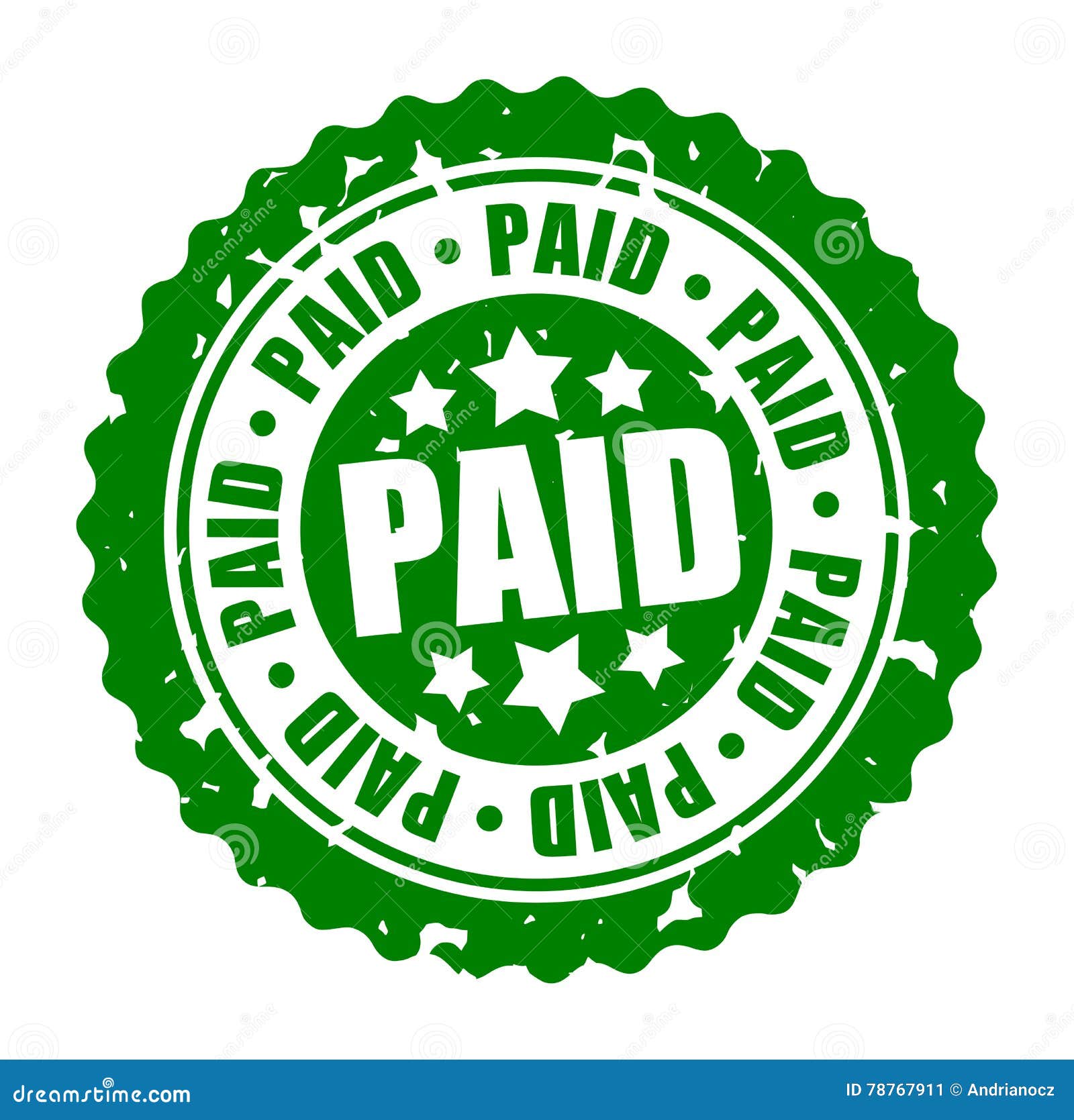 Vector round stamp PAID stock illustration. Illustration of green ...