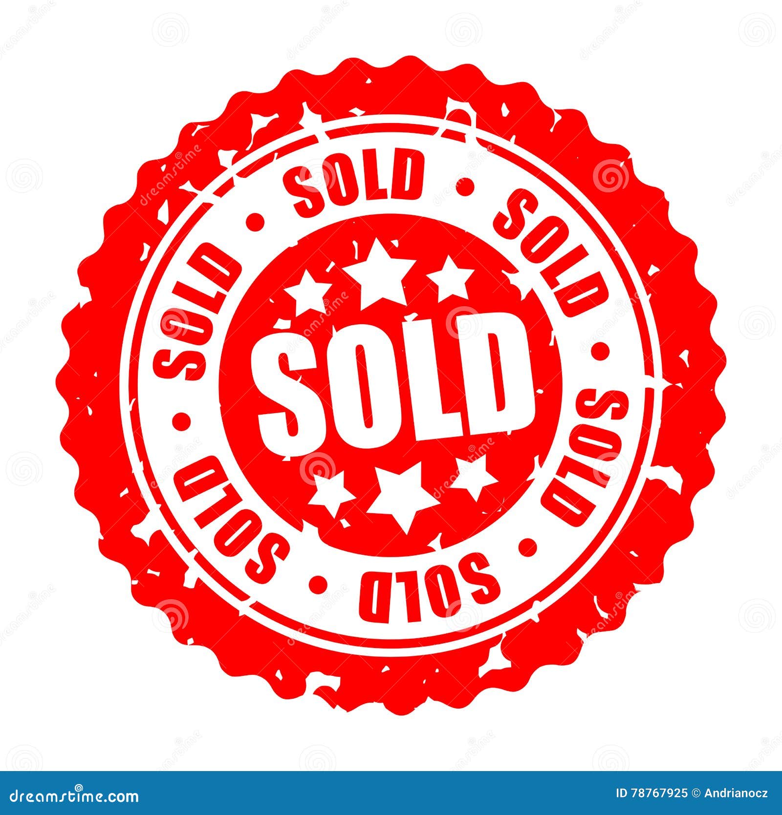 Vector round stamp SOLD stock illustration. Illustration of vector ...