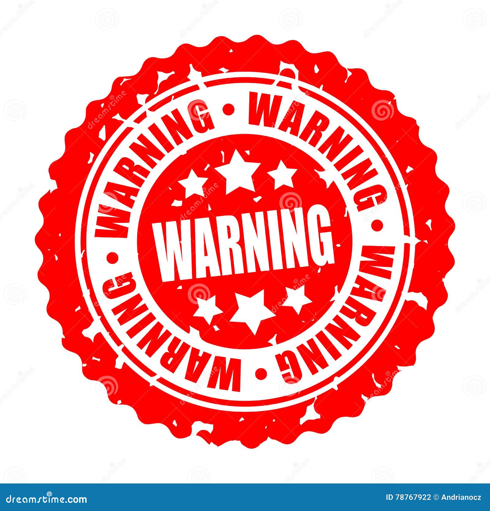 Vector round stamp WARNING stock illustration. Illustration of round ...