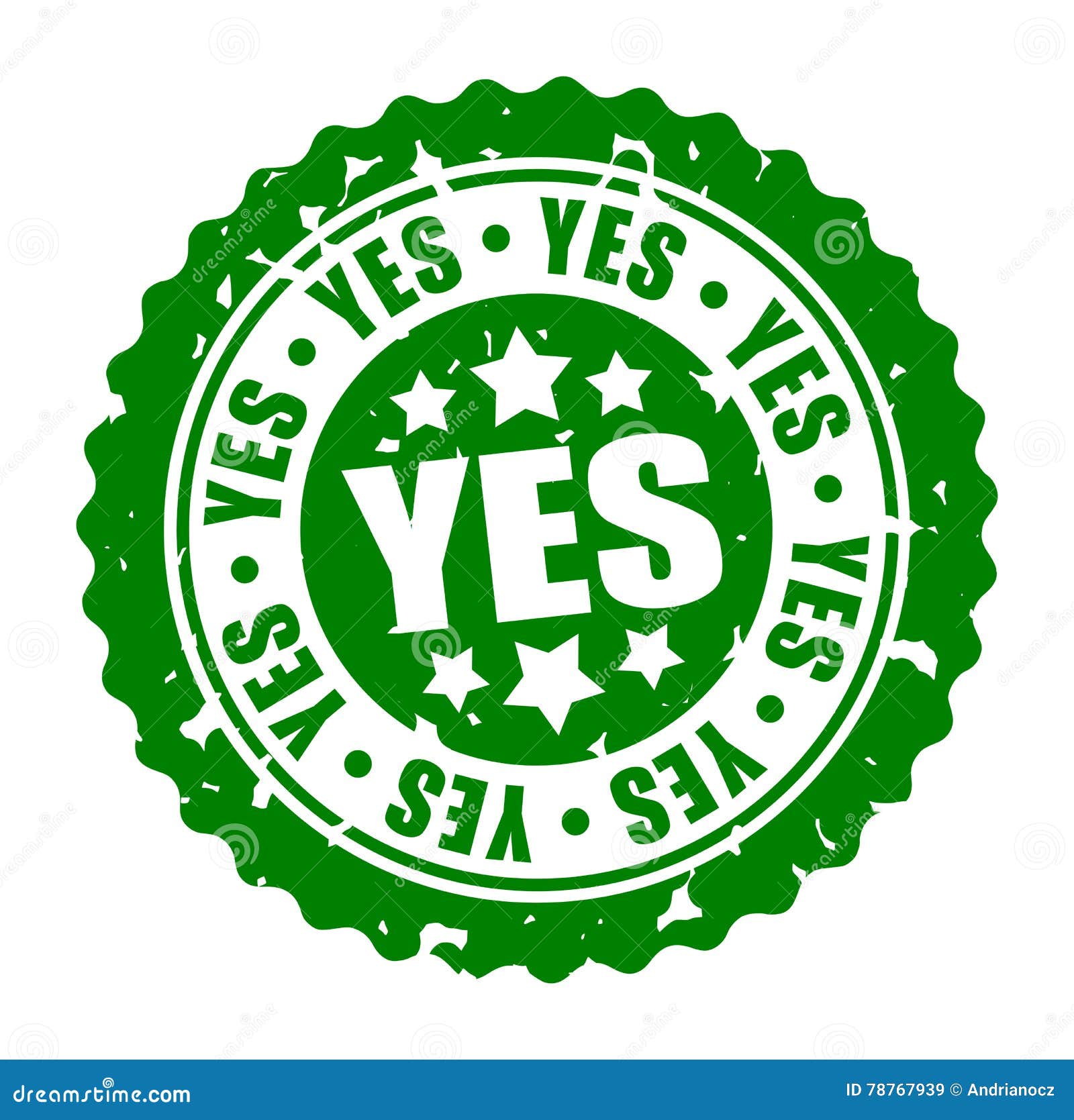 Vector round stamp YES stock illustration. Illustration of rated - 78767939