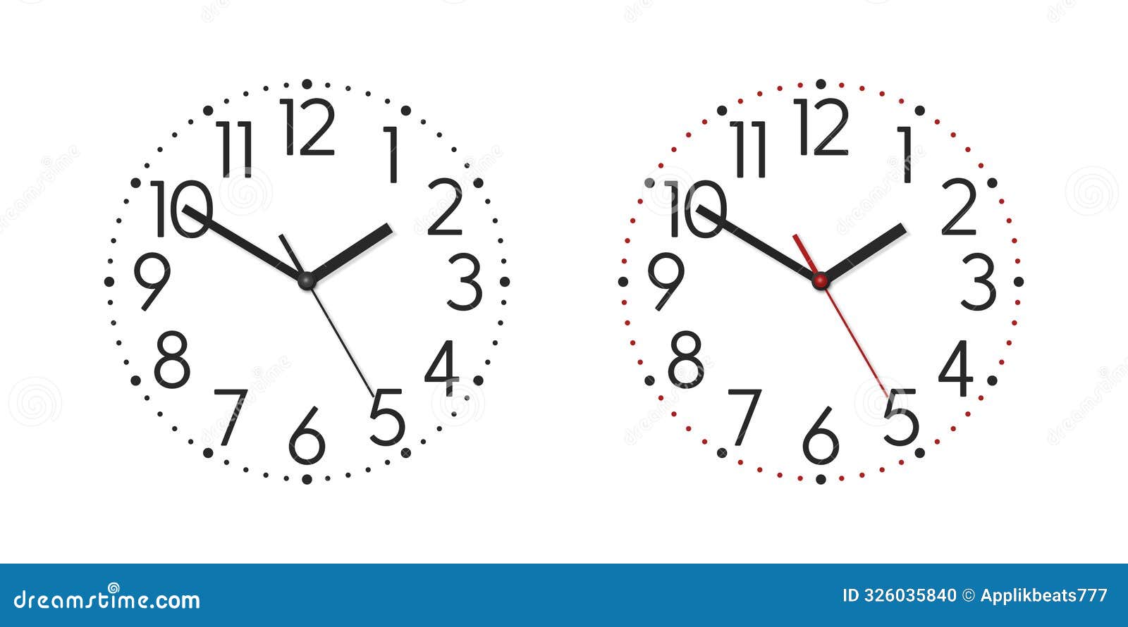 Vector Round Wall Office Clock Face Set, Design Template Isolated. Dial ...