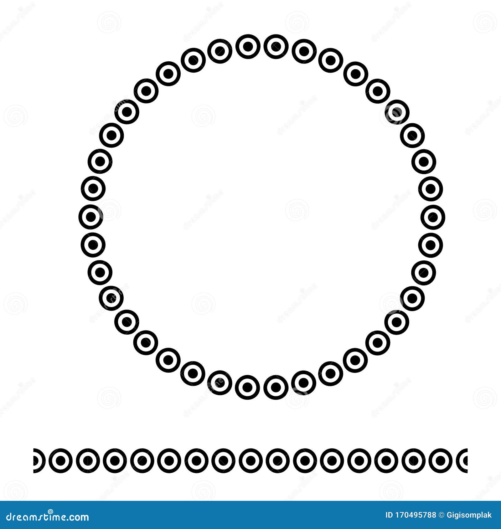 Vector Rounded Corner Circle Black Frame, Isolated on White Stock ...