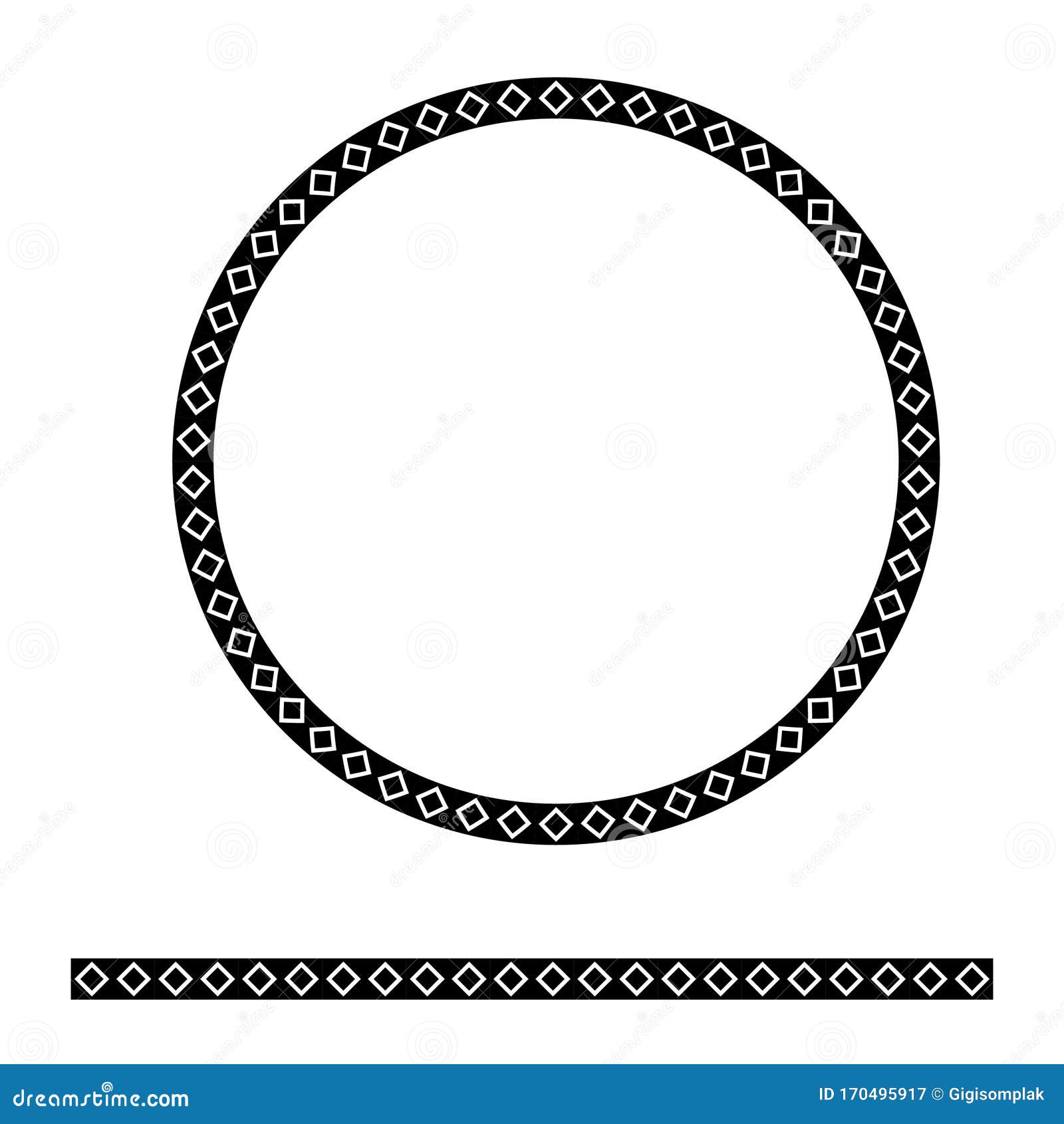 Vector Rounded Corner Circle Black Frame, Isolated on White Stock ...