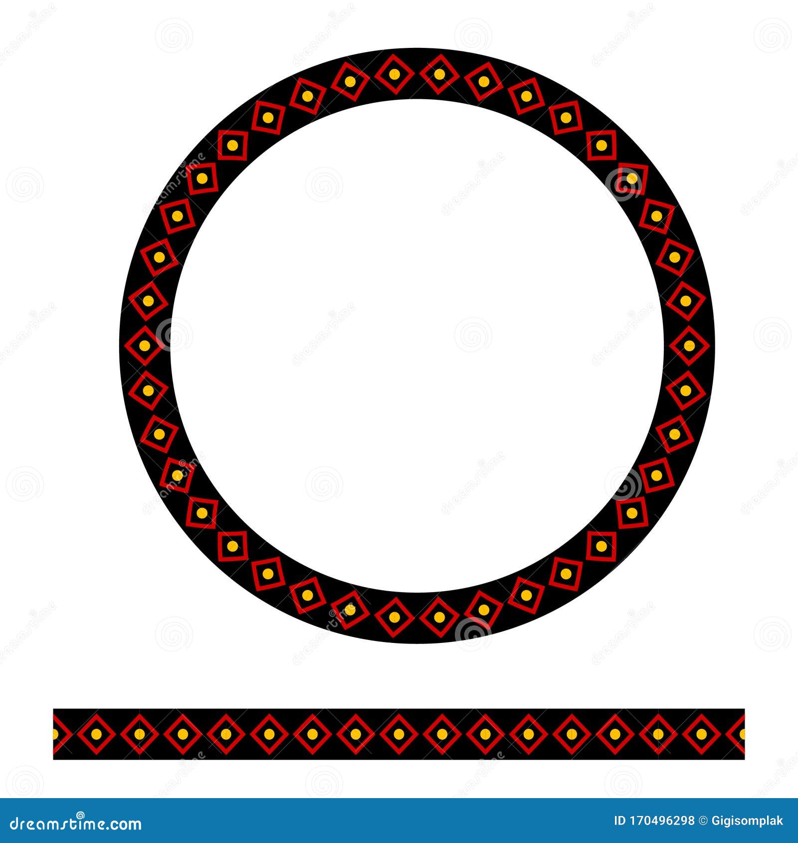 Vector Rounded Corner Circle Black Frame, Isolated on White Stock ...