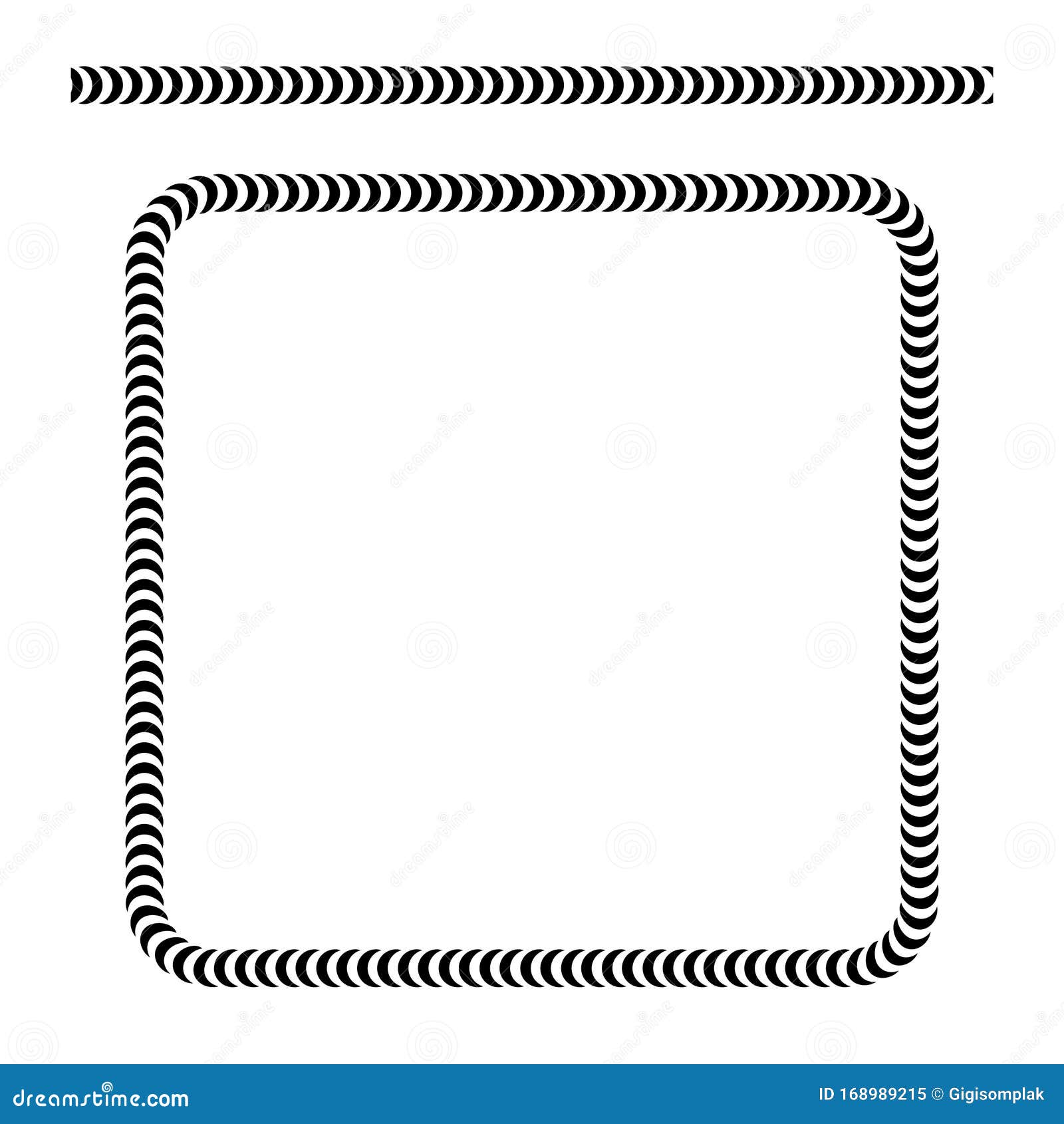 Vector Rounded Corner Square Black Frame, Isolated on White Stock ...