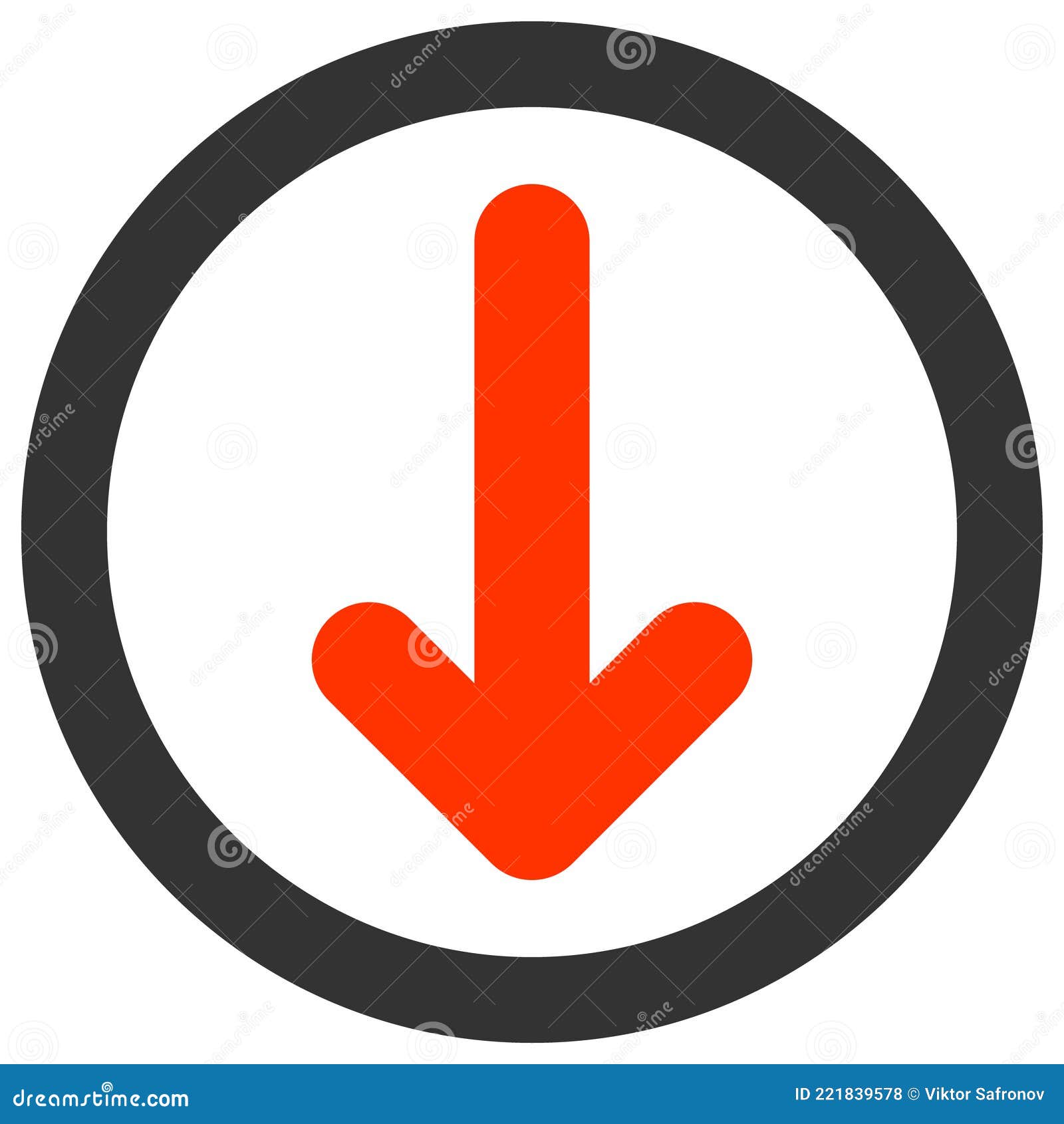 Vector Rounded Down Arrow Flat Icon Illustration Stock Vector ...