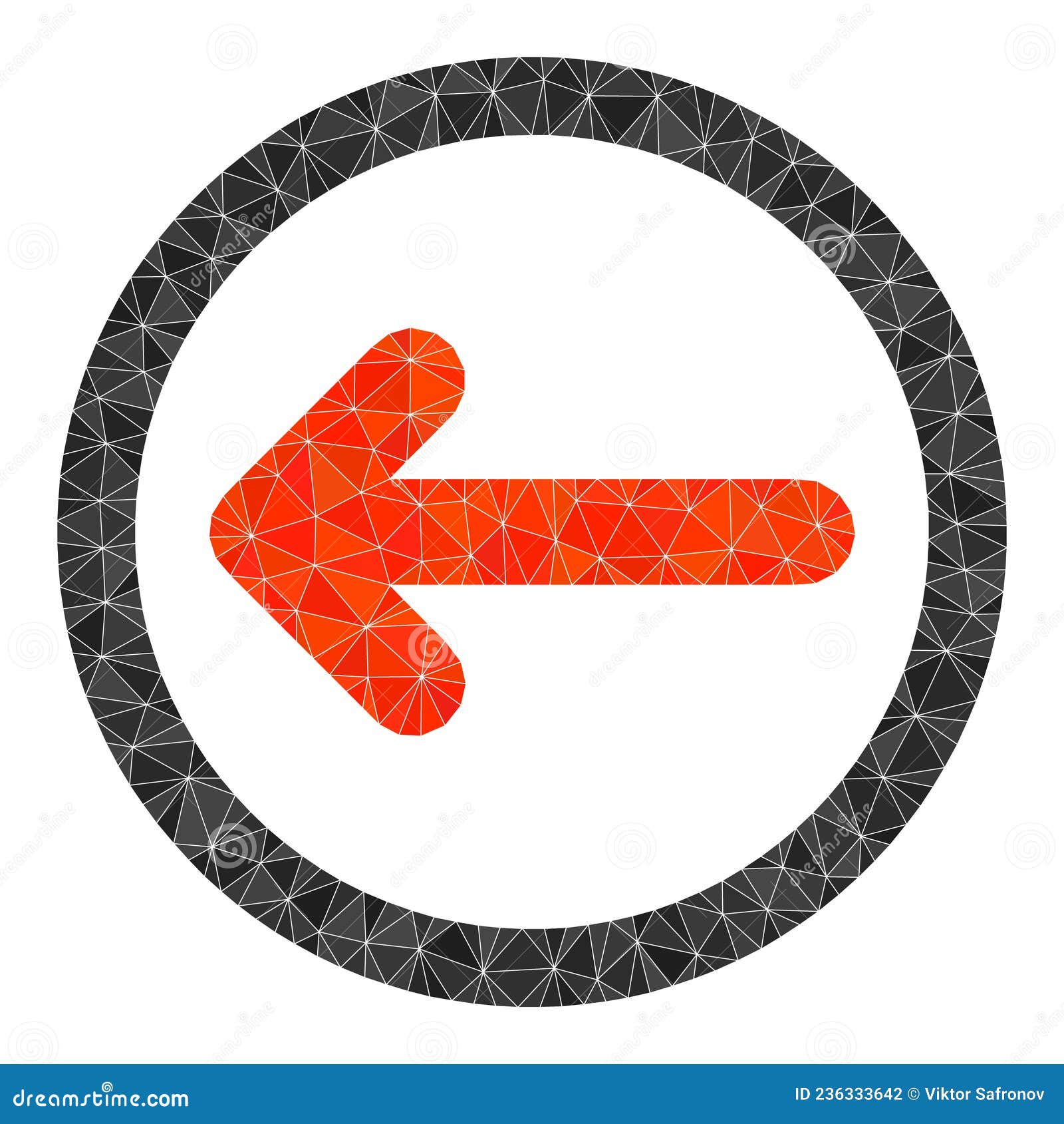 Vector Rounded Left Arrow Polygonal Icon Stock Vector - Illustration of ...