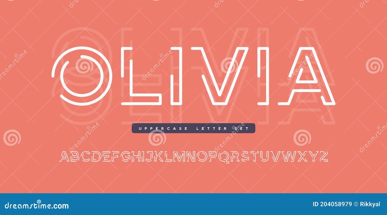 Vector Rounded Linear Sans Uppercase Letter Set, Alphabet, Typography ...