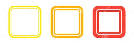 Vector Rounded Rectangle Shape Icon Set Stock Illustration ...