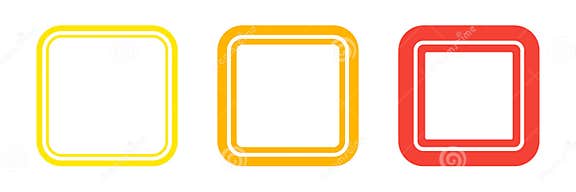 Vector Rounded Rectangle Shape Icon Set Stock Illustration ...