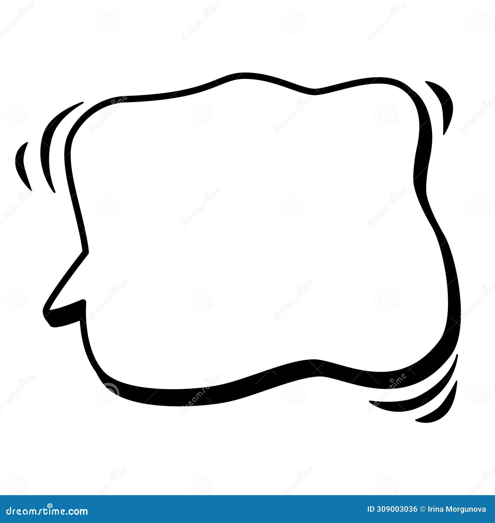 Vector Rounded Speech Bubble for Words . Black Hand Drawn Dialogue ...