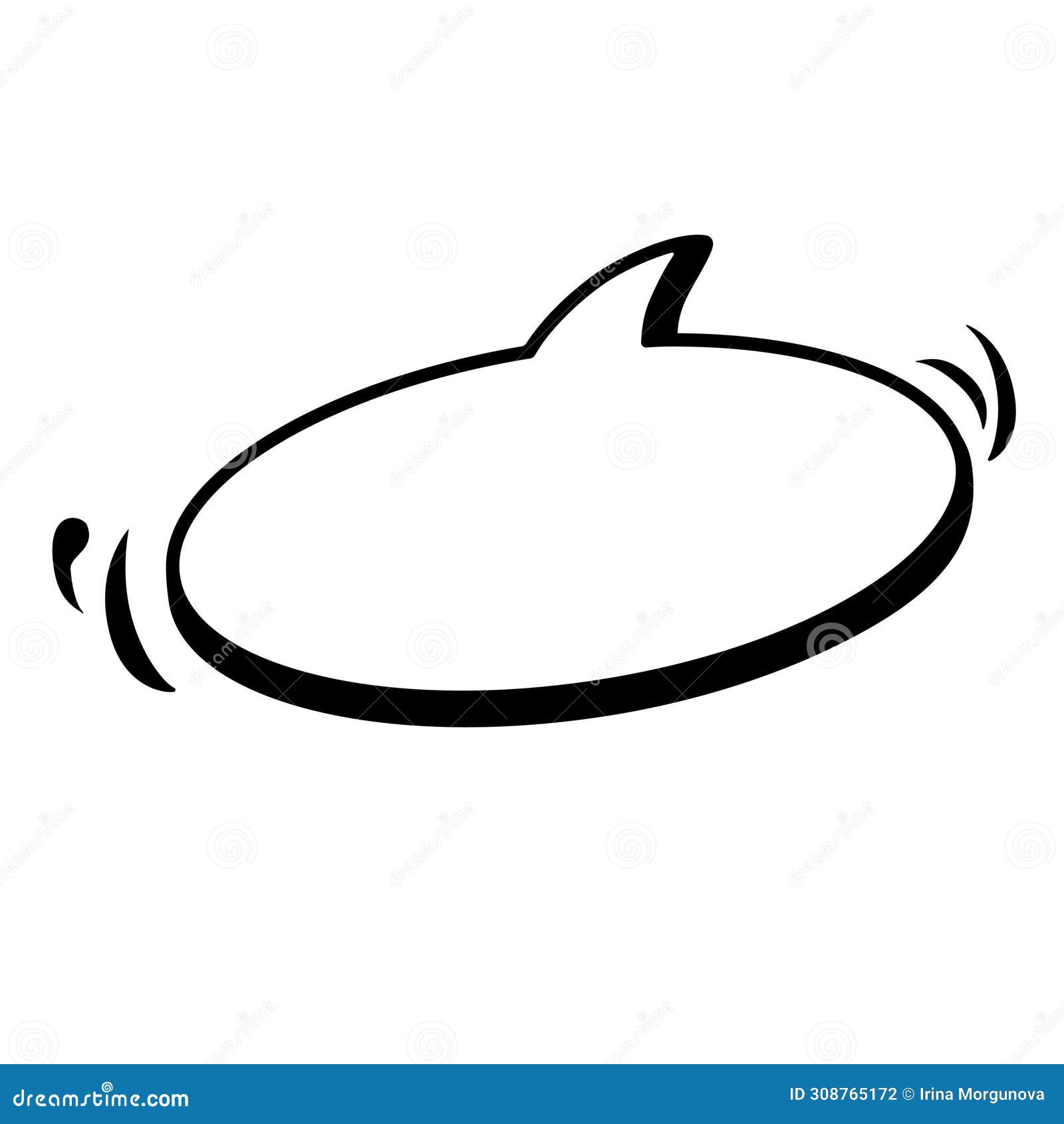 Vector Rounded Speech Bubble for Words . Black Hand Drawn Dialogue ...