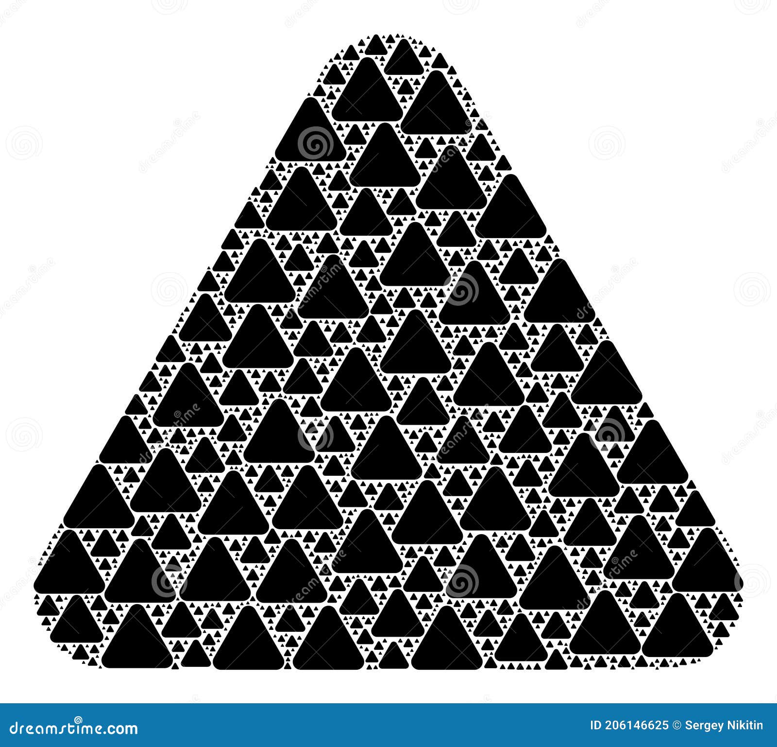 Rounded Triangle Icon Fractal Collage Stock Vector - Illustration of ...
