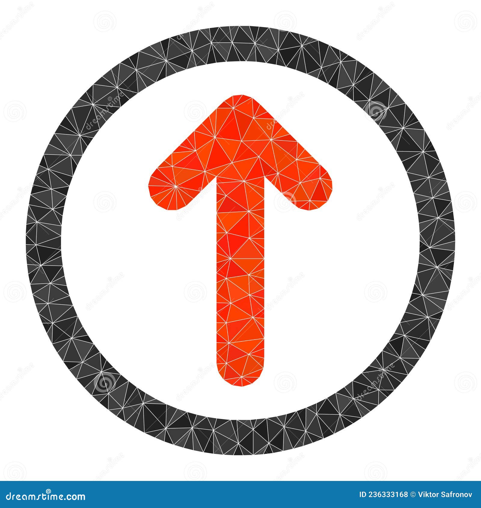 Vector Rounded Up Arrow Polygonal Icon Stock Vector - Illustration of ...