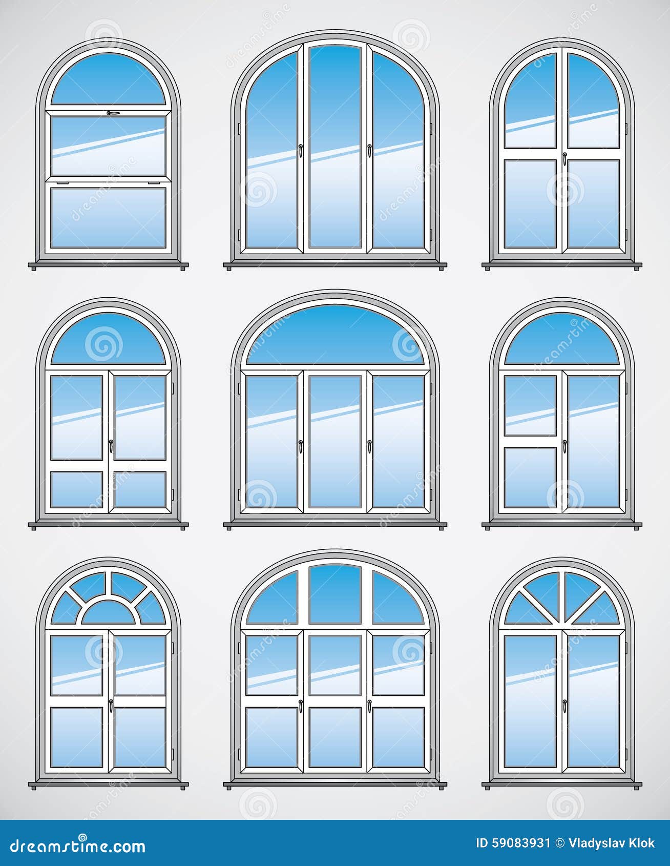 Vector Rounded Windows stock vector. Illustration of round - 59083931