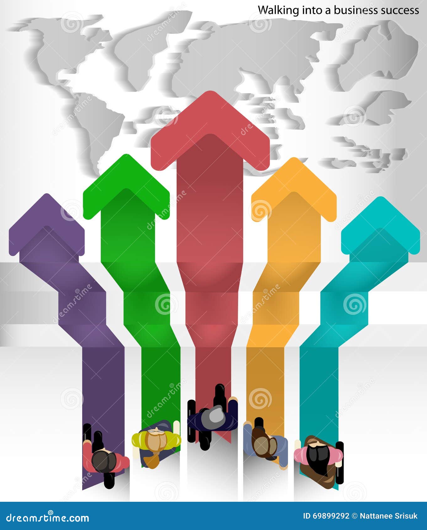 Vector the Route Walks To the Success of World Businessman Stock Vector ...