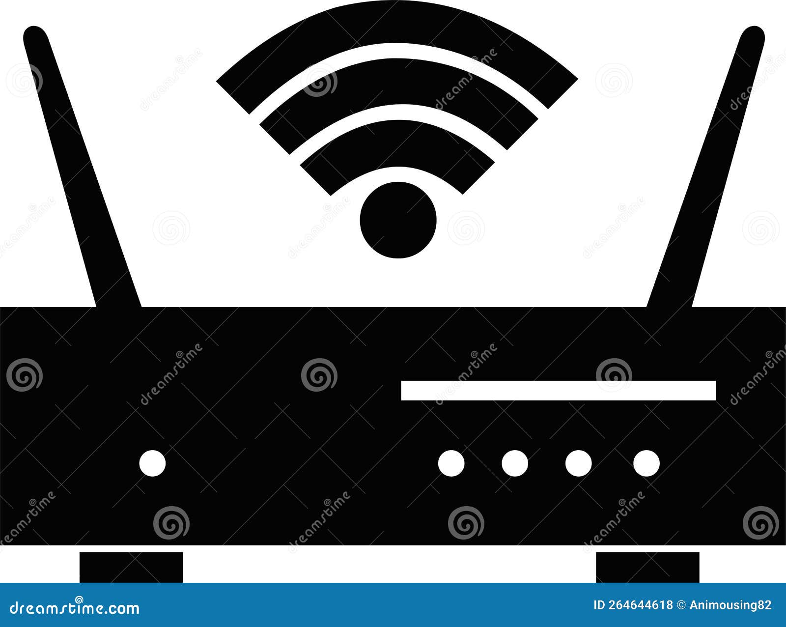 Vector Router Modem Waving Frequency Stock Vector - Illustration of ...