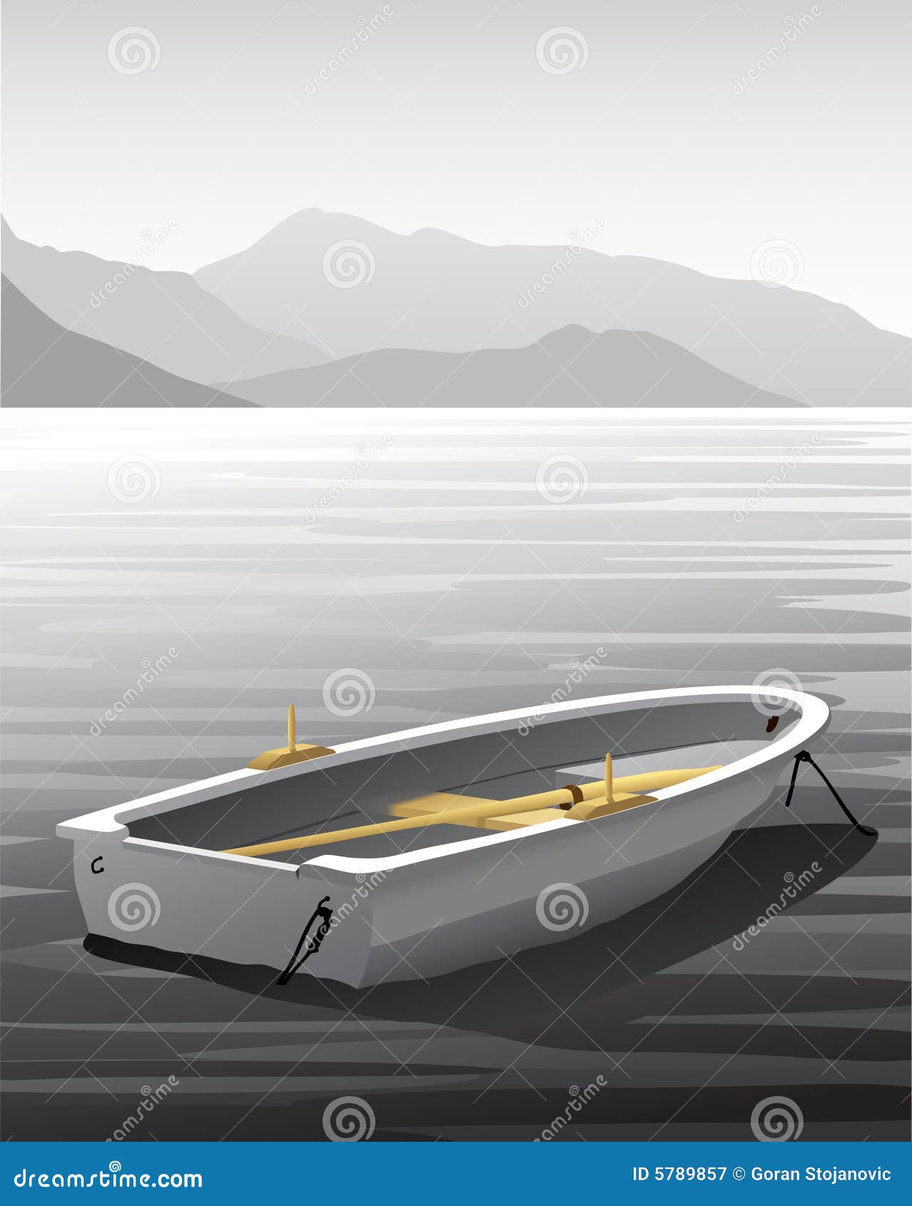 Vector Rowboat stock vector. Illustration of rowing, nautical - 5789857