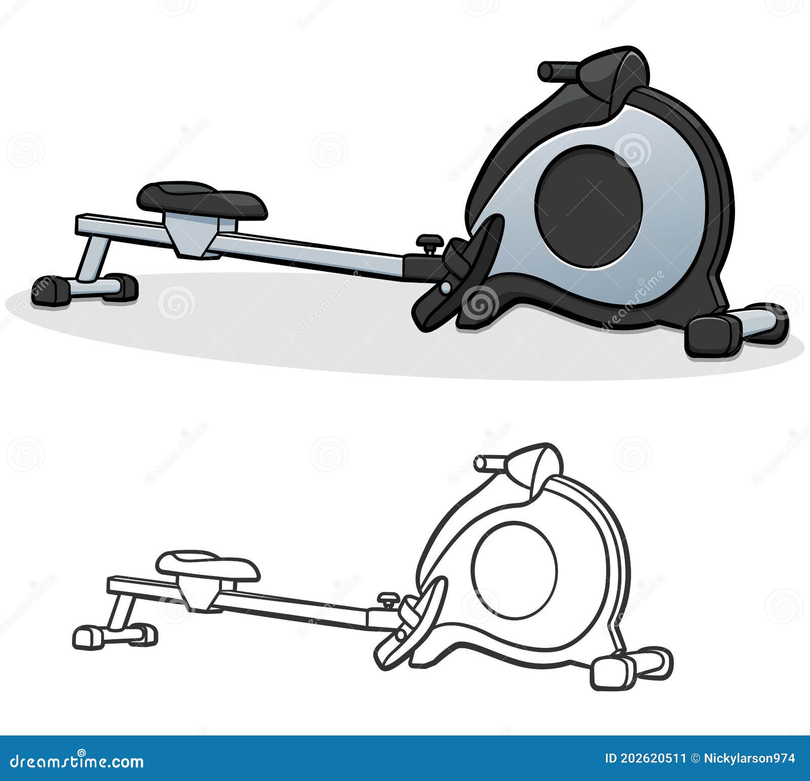 Vector Rowing Machine Cartoon Illustration Stock Vector - Illustration ...