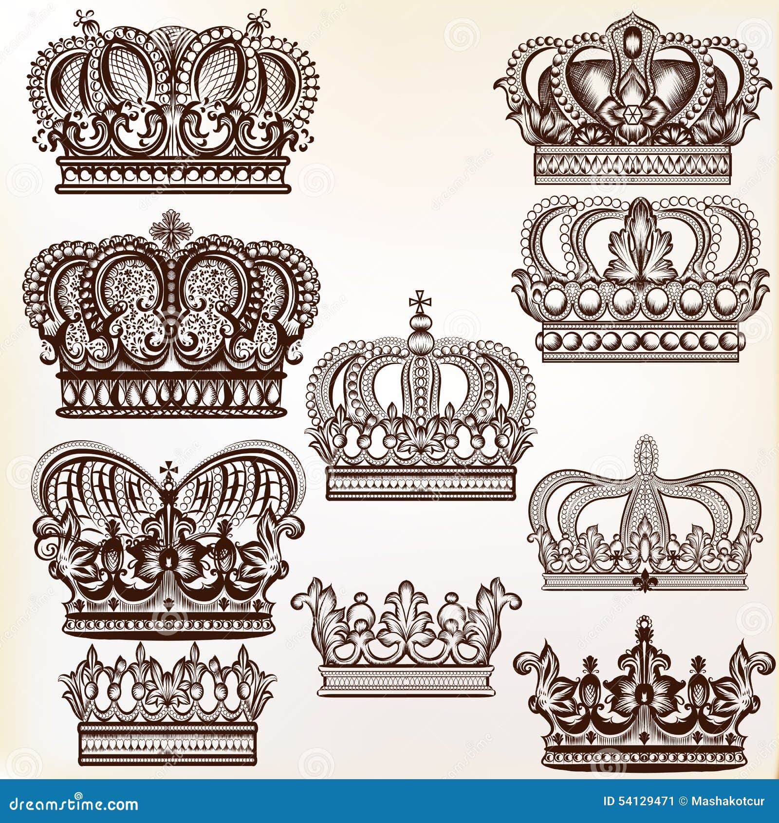 Vector Royal Crowns for Design Stock Vector - Illustration of luxury ...