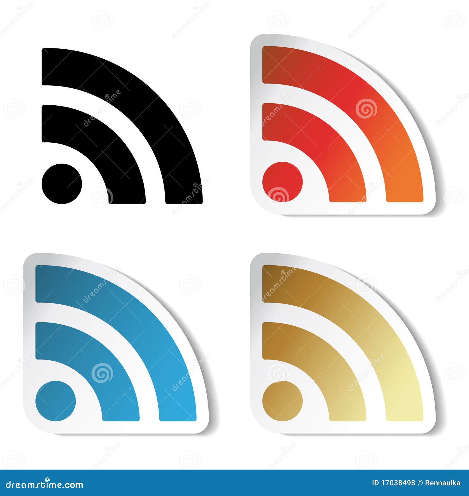 Vector Rss stickers stock vector. Illustration of banner - 17038498