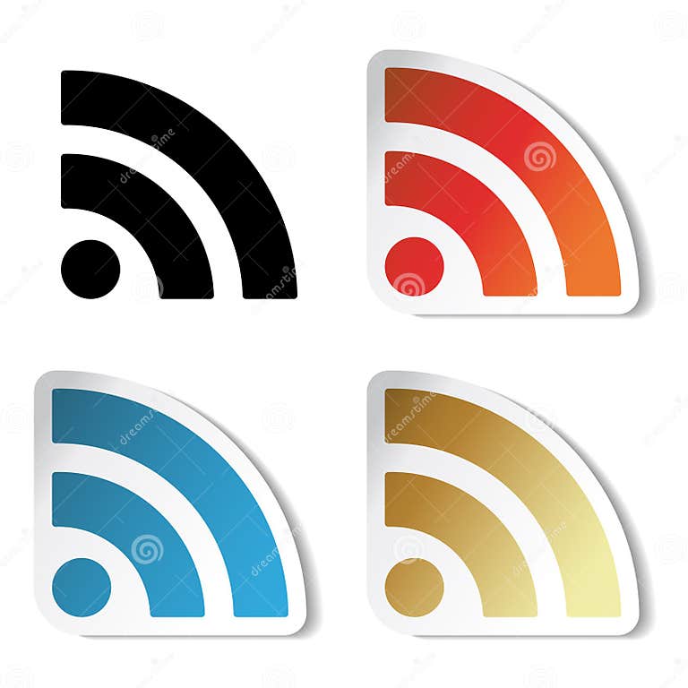 Vector Rss stickers stock vector. Illustration of banner - 17038498