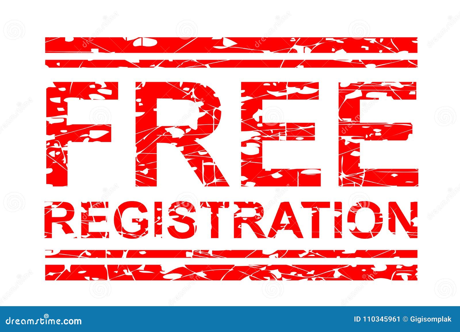 Rubber Stamp Effect Free Registration Stock Vector - Illustration of ...