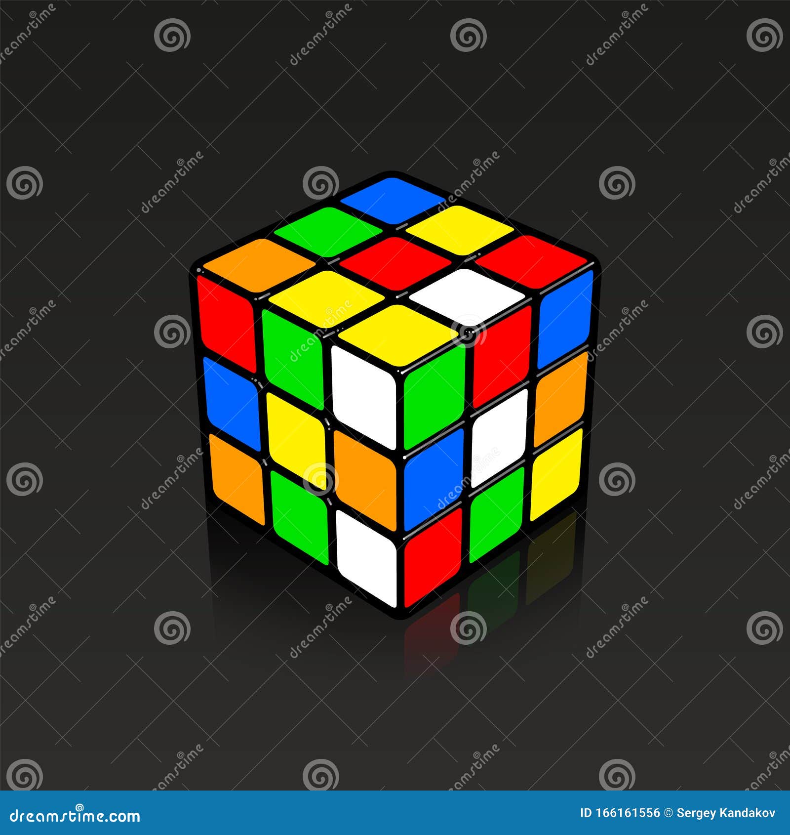 Vector Rubik Cube editorial photo. Illustration of classic - 166161556