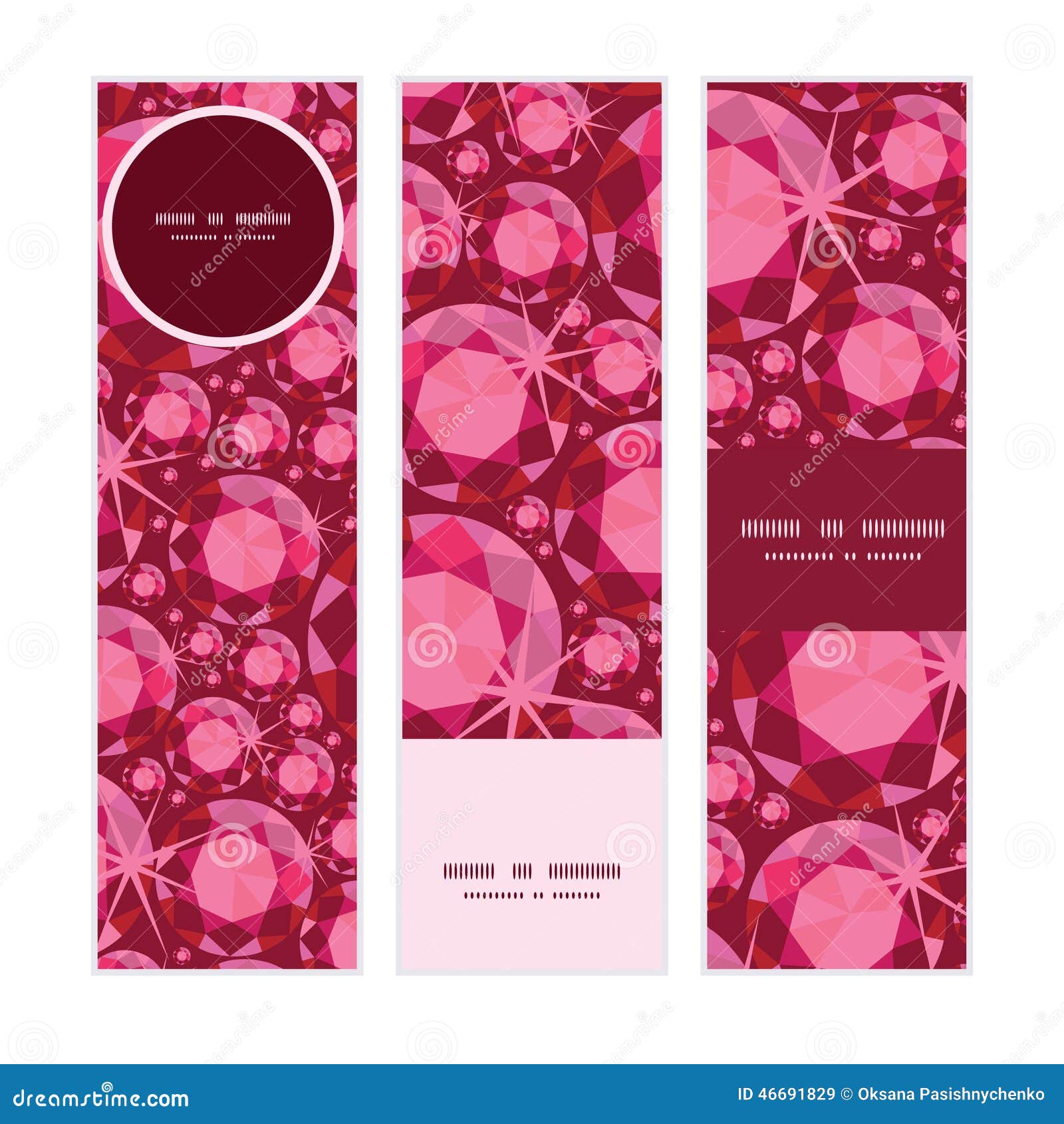 Vector Ruby Vertical Banners Set Pattern Stock Vector - Illustration of ...