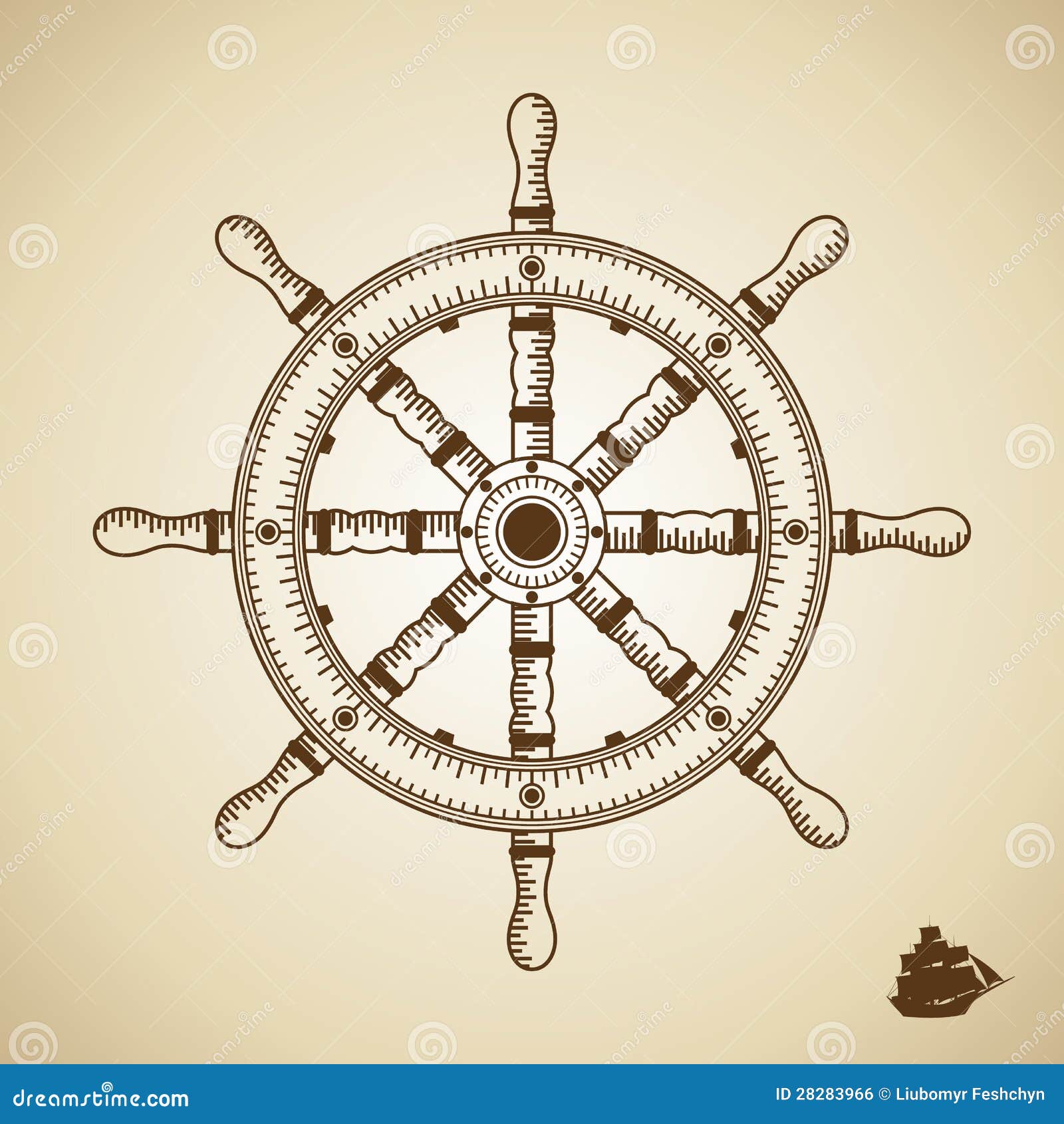 Vector rudder stock vector. Illustration of classic, control - 28283966