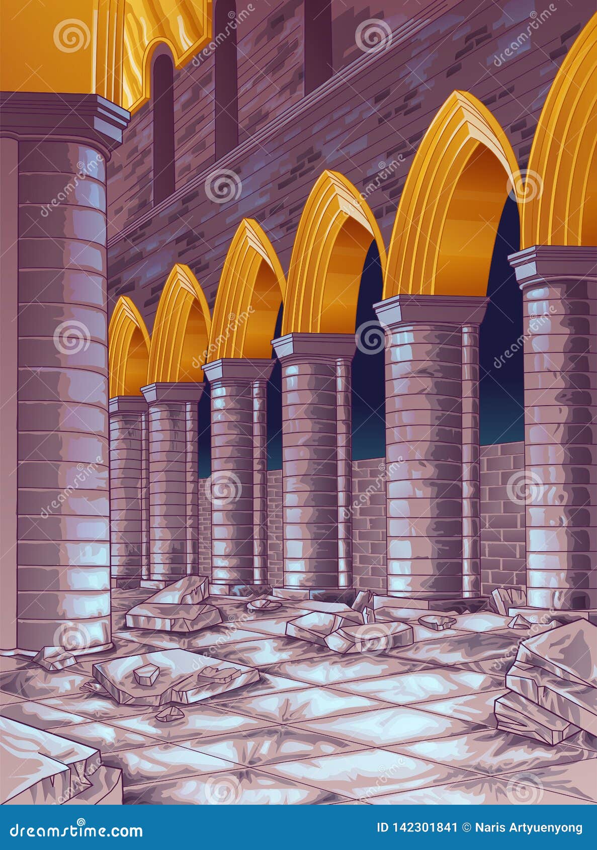 Vector ruin of building. stock vector. Illustration of environment ...