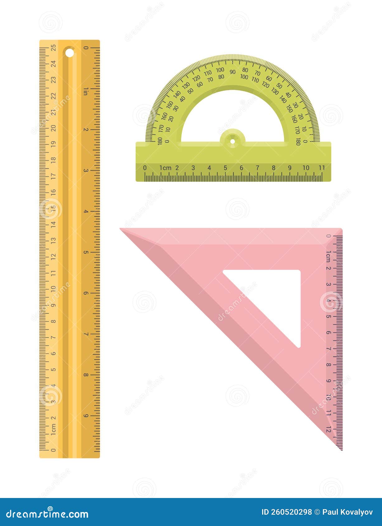 Vector Ruler Illustration. Flat Isolated Stationery Set Stock Vector ...