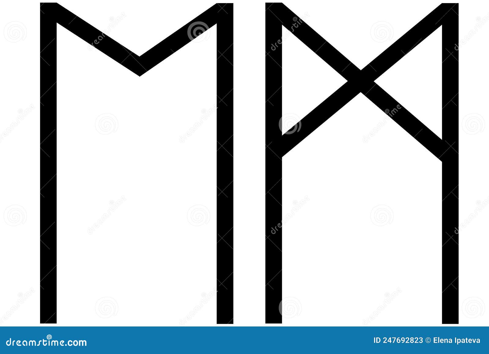 Vector Runic Scandinavian Celtic Alphabet Letter M Stock Vector ...