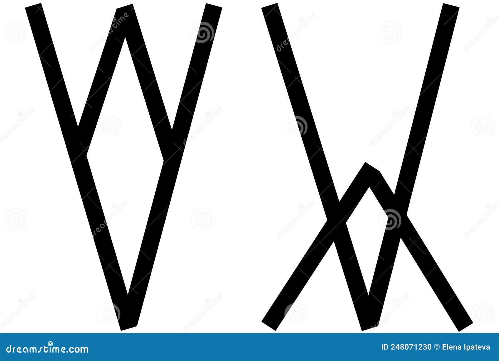 Vector Runic Scandinavian Celtic Alphabet Letter V Stock Vector ...