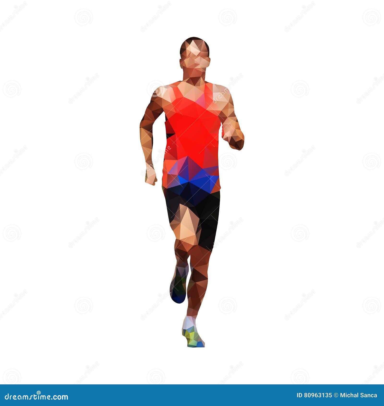 Vector Runner, Polygonal Vector Illustration Stock Vector ...