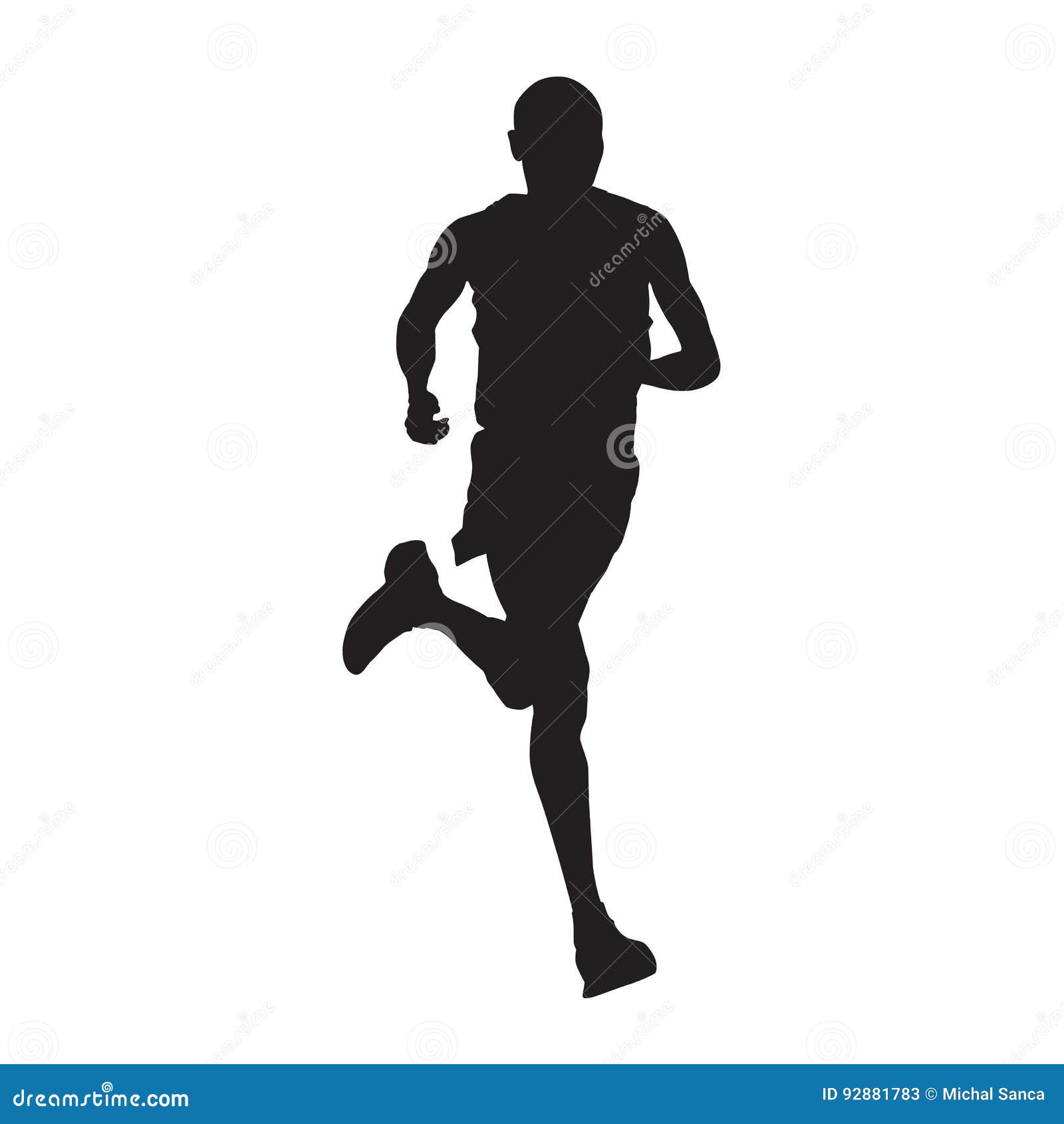Vector Runner Silhouette, Front View Stock Vector - Illustration of ...
